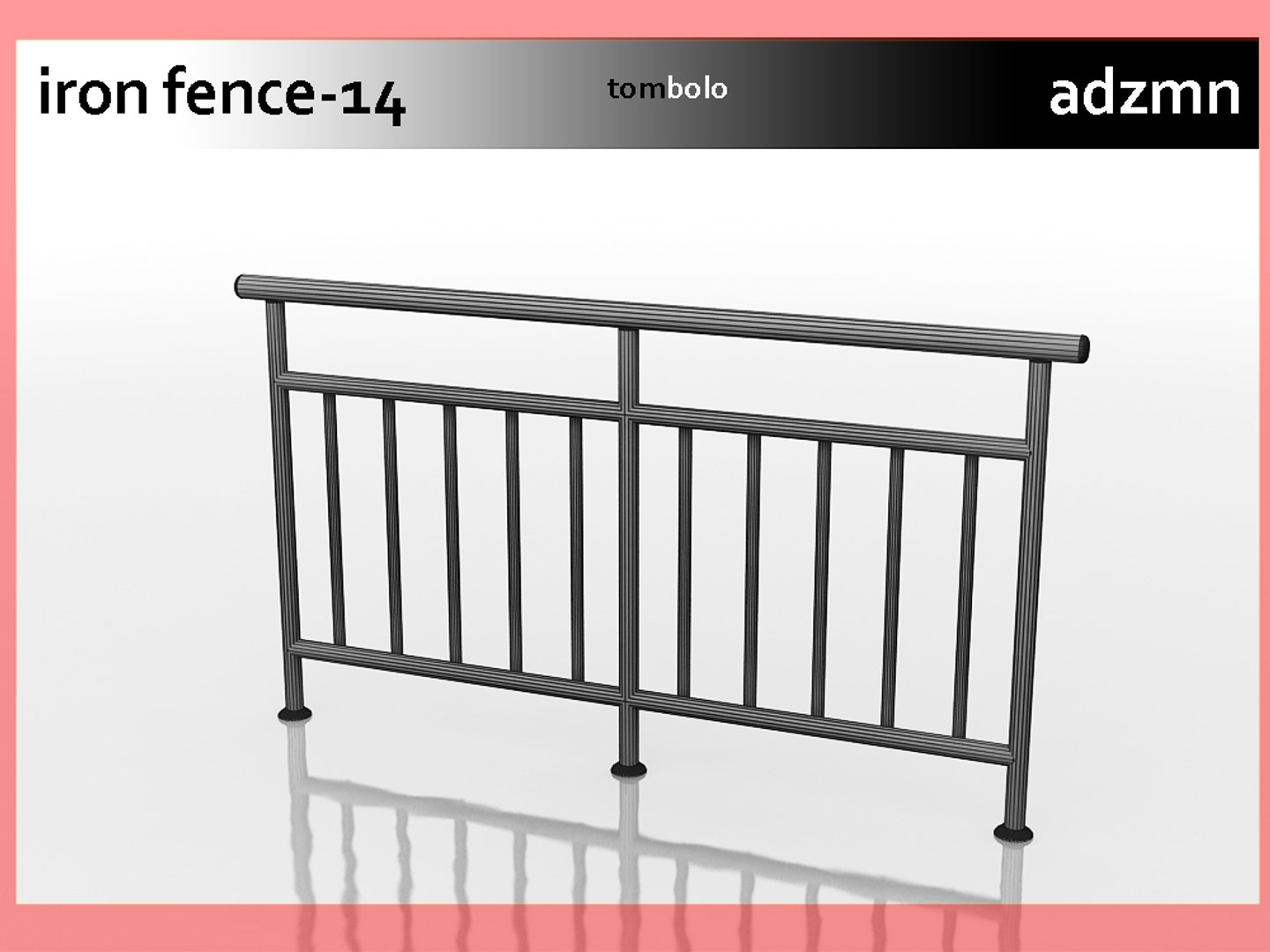 3d Model Iron Railing Fence