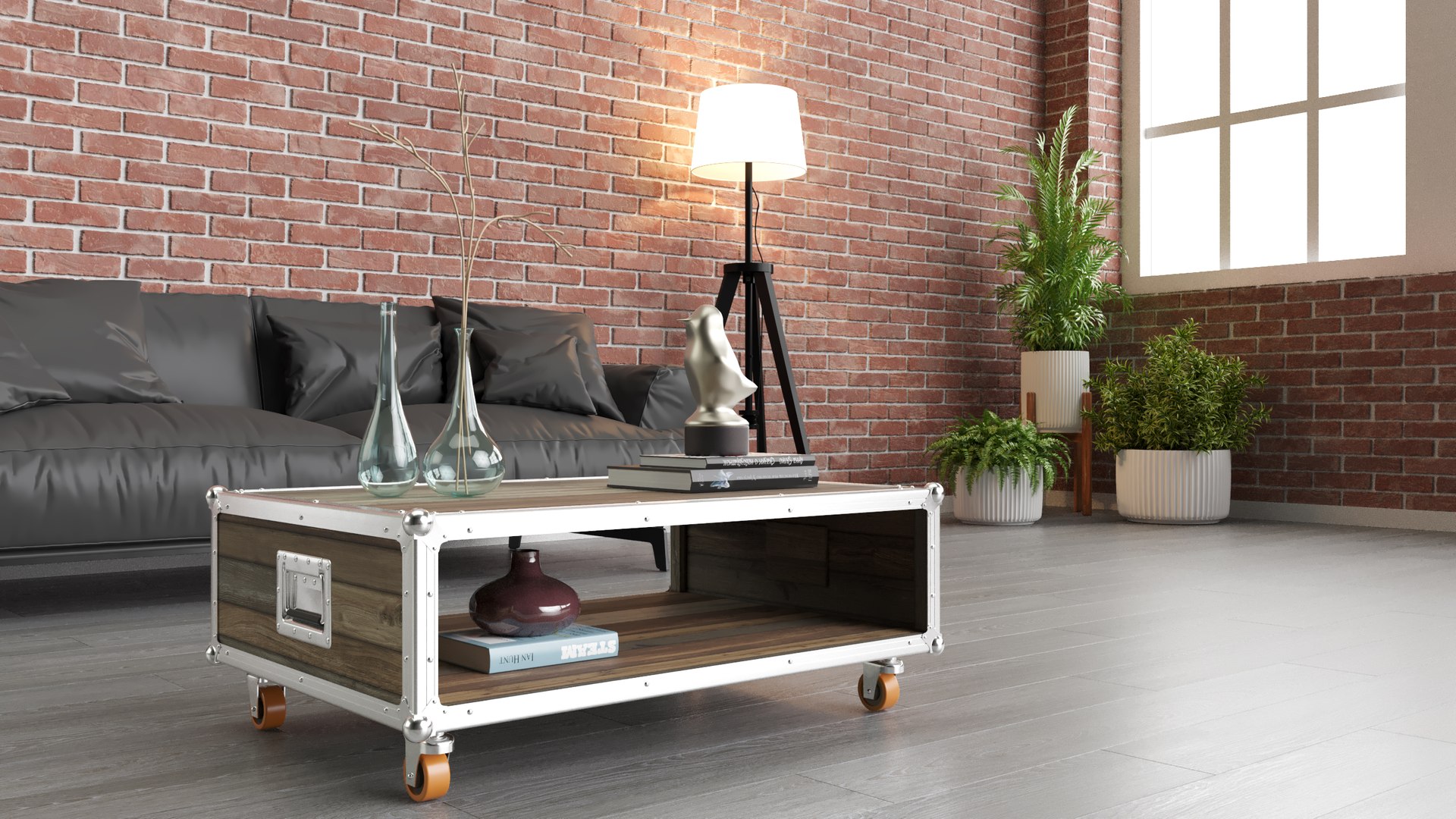 Vintage Style Coffee Table With Old Wood Material In Roadie Collection ...