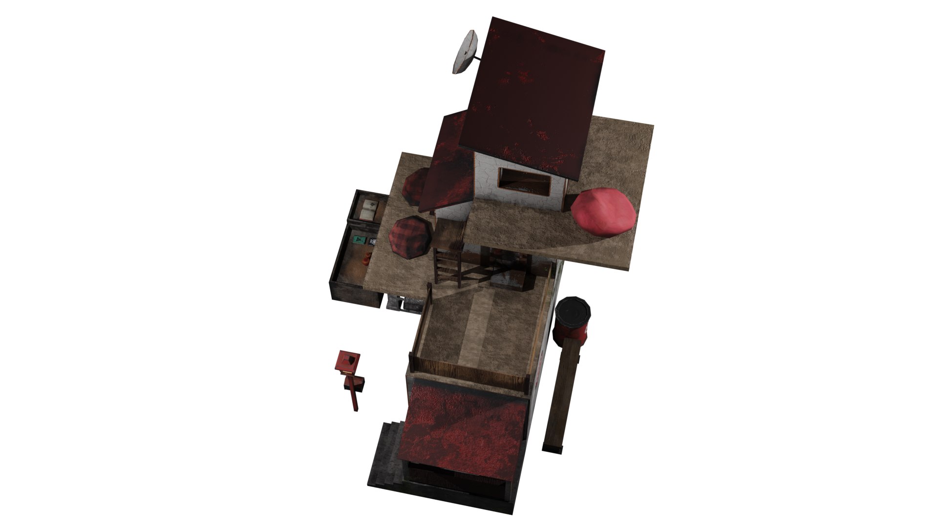 Free 3D Runied Old House Lowpoly Model - TurboSquid 2046559