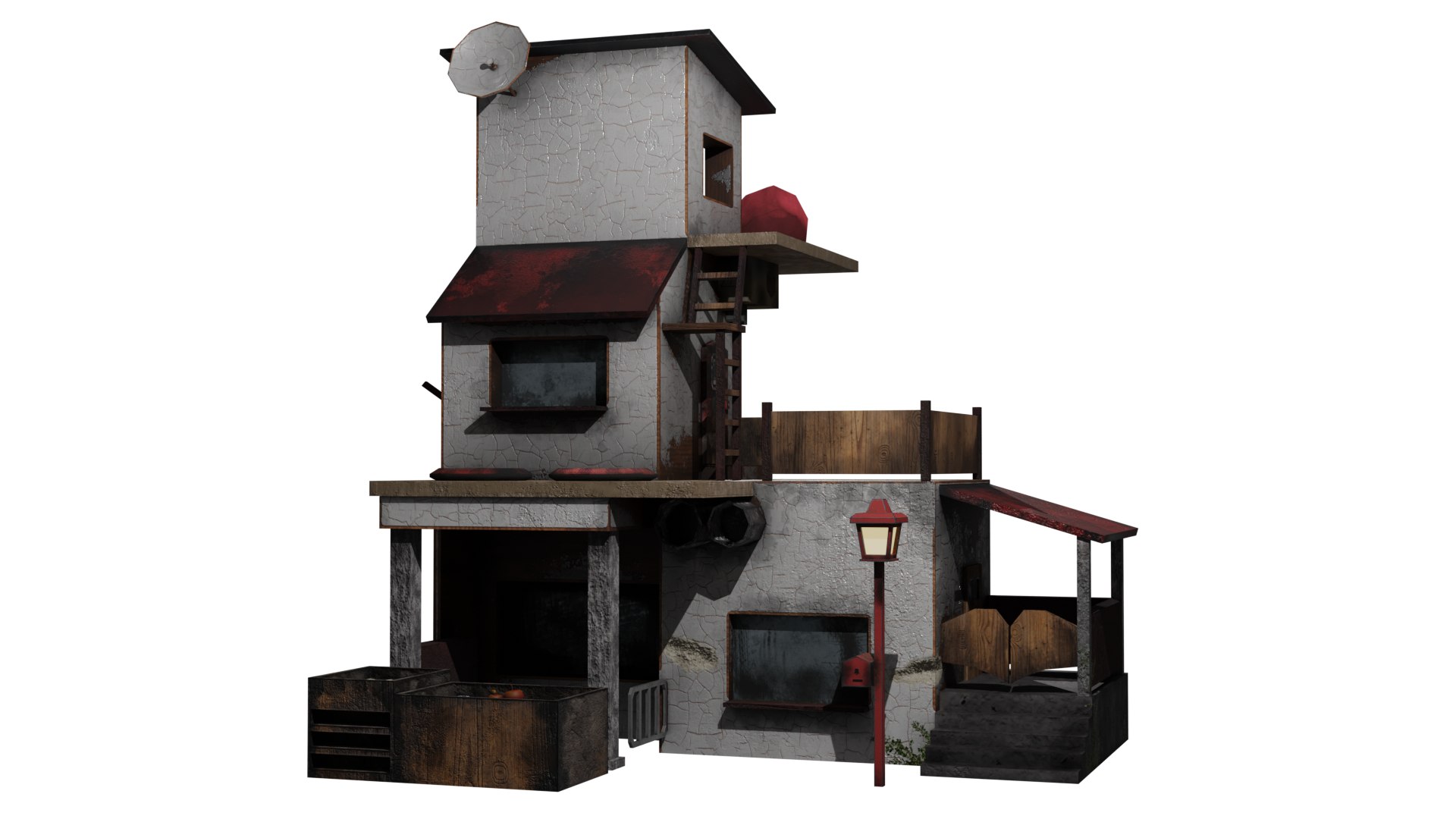 Free 3D Runied Old House Lowpoly Model - TurboSquid 2046559