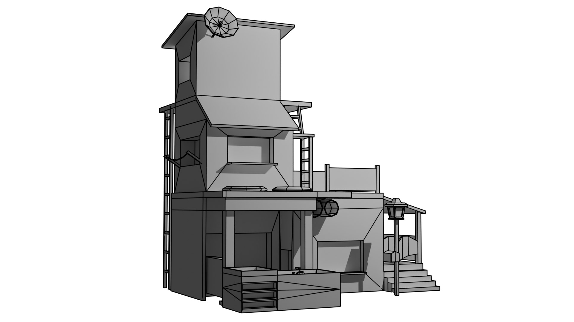 Free 3D Runied Old House Lowpoly Model - TurboSquid 2046559