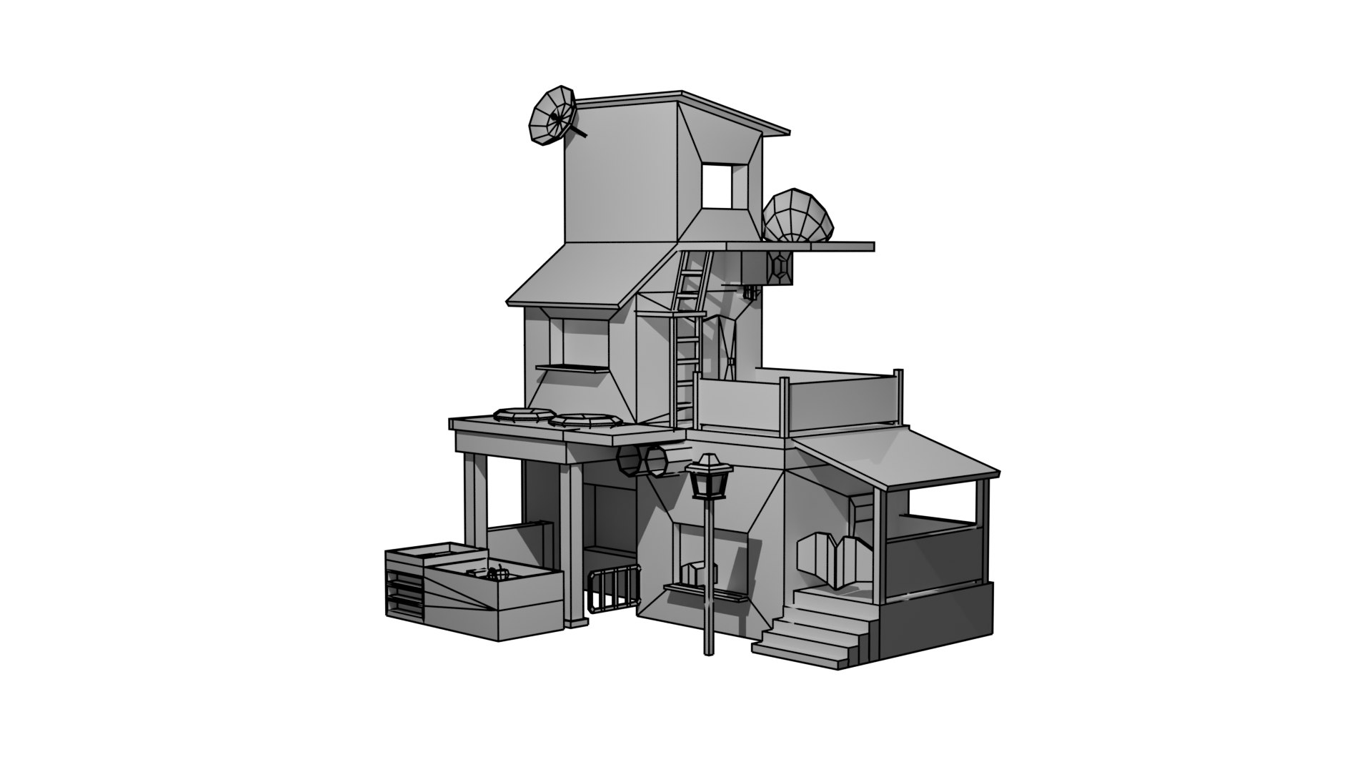 Free 3D Runied Old House Lowpoly Model - TurboSquid 2046559