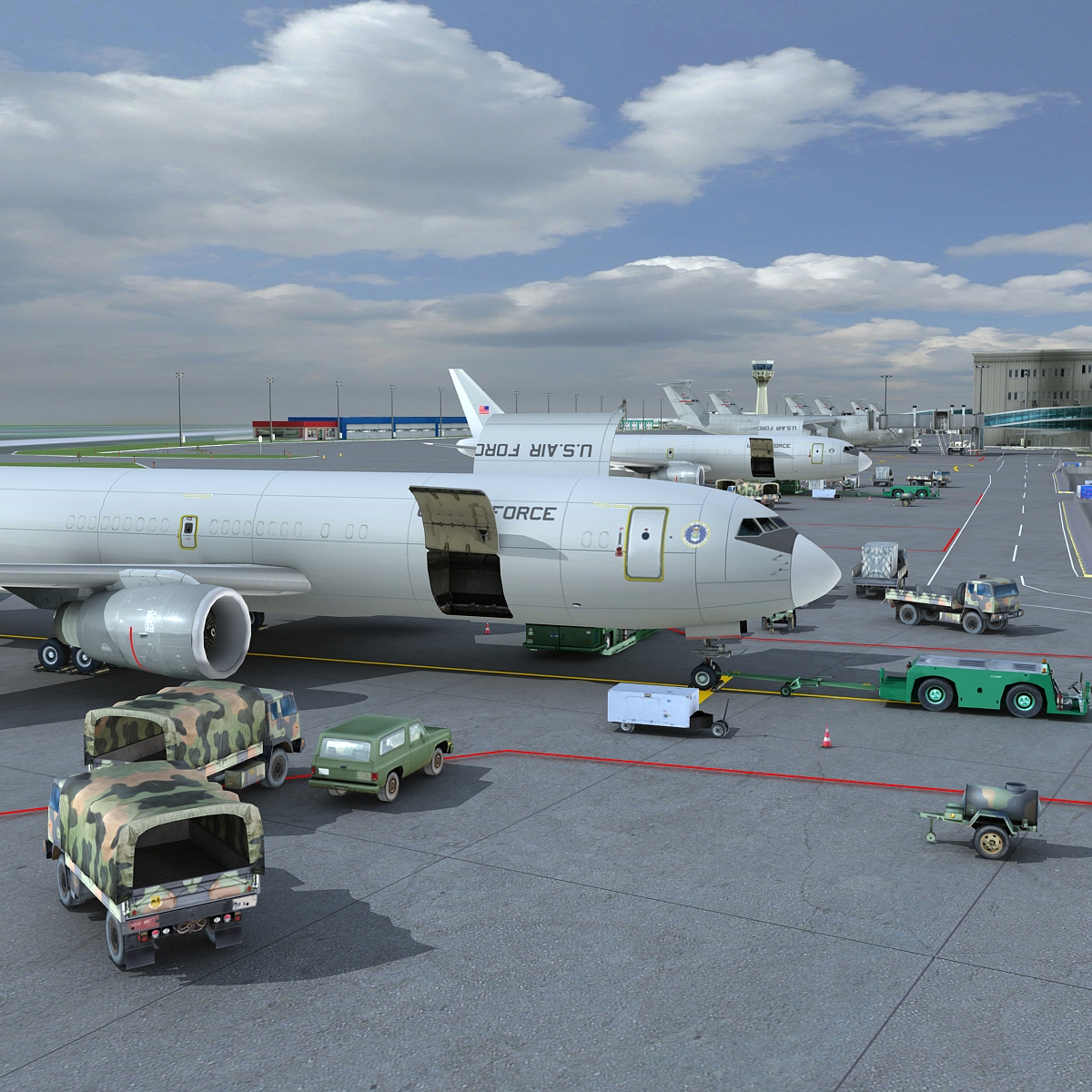 3d model military vehicles planes usaf
