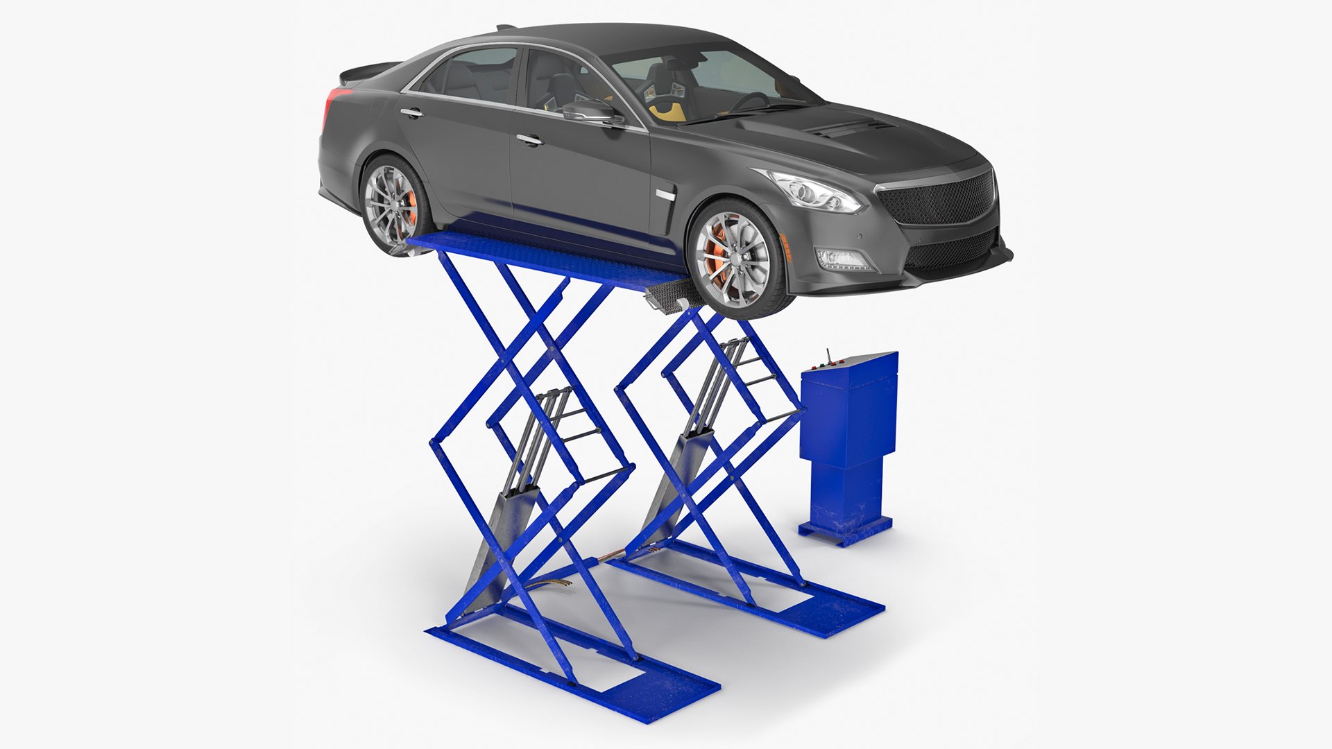 3D Automotive Scissor Lift and Sedan Rigged - TurboSquid 1962421