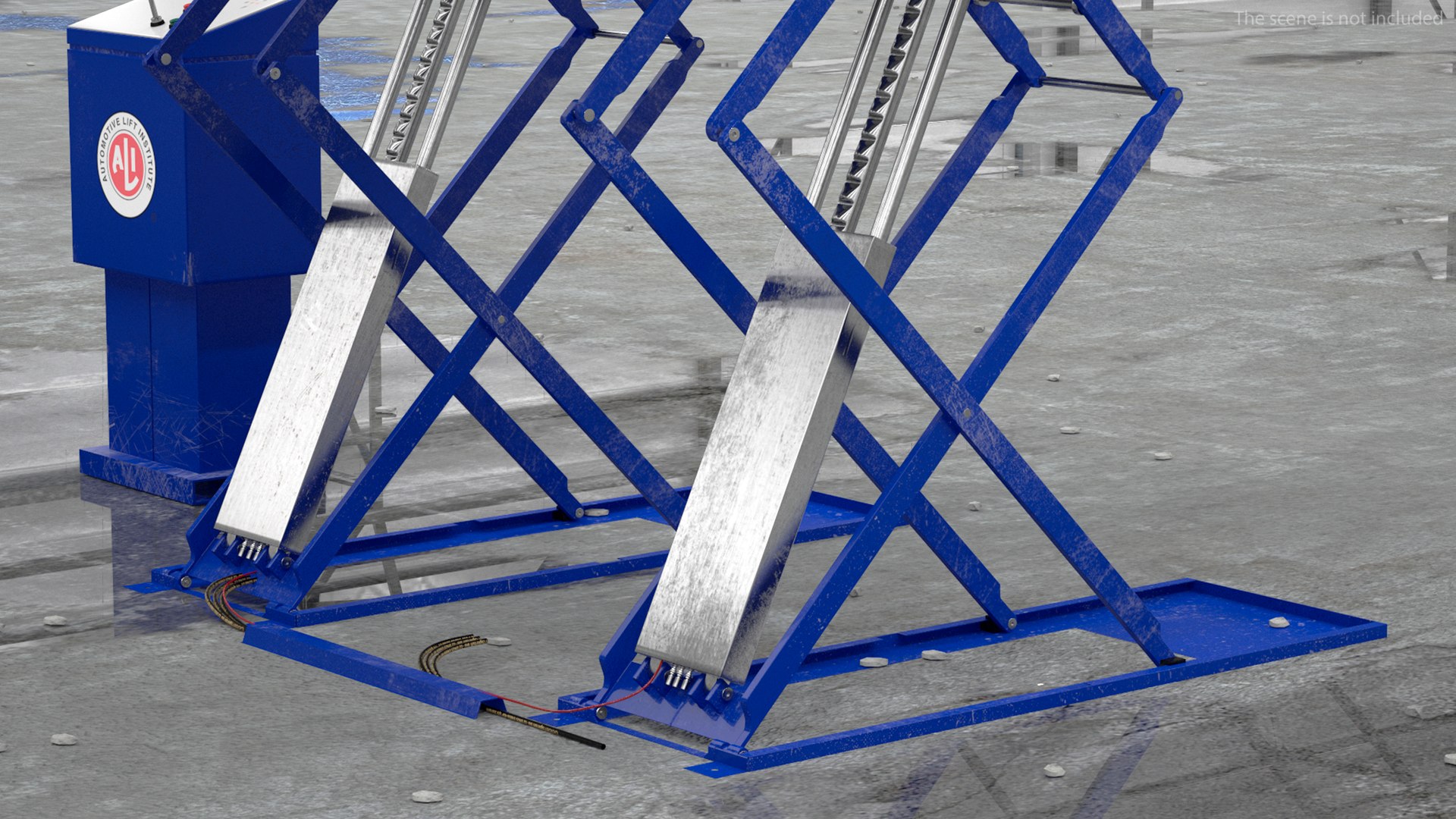 3D Automotive Scissor Lift and Sedan Rigged - TurboSquid 1962421
