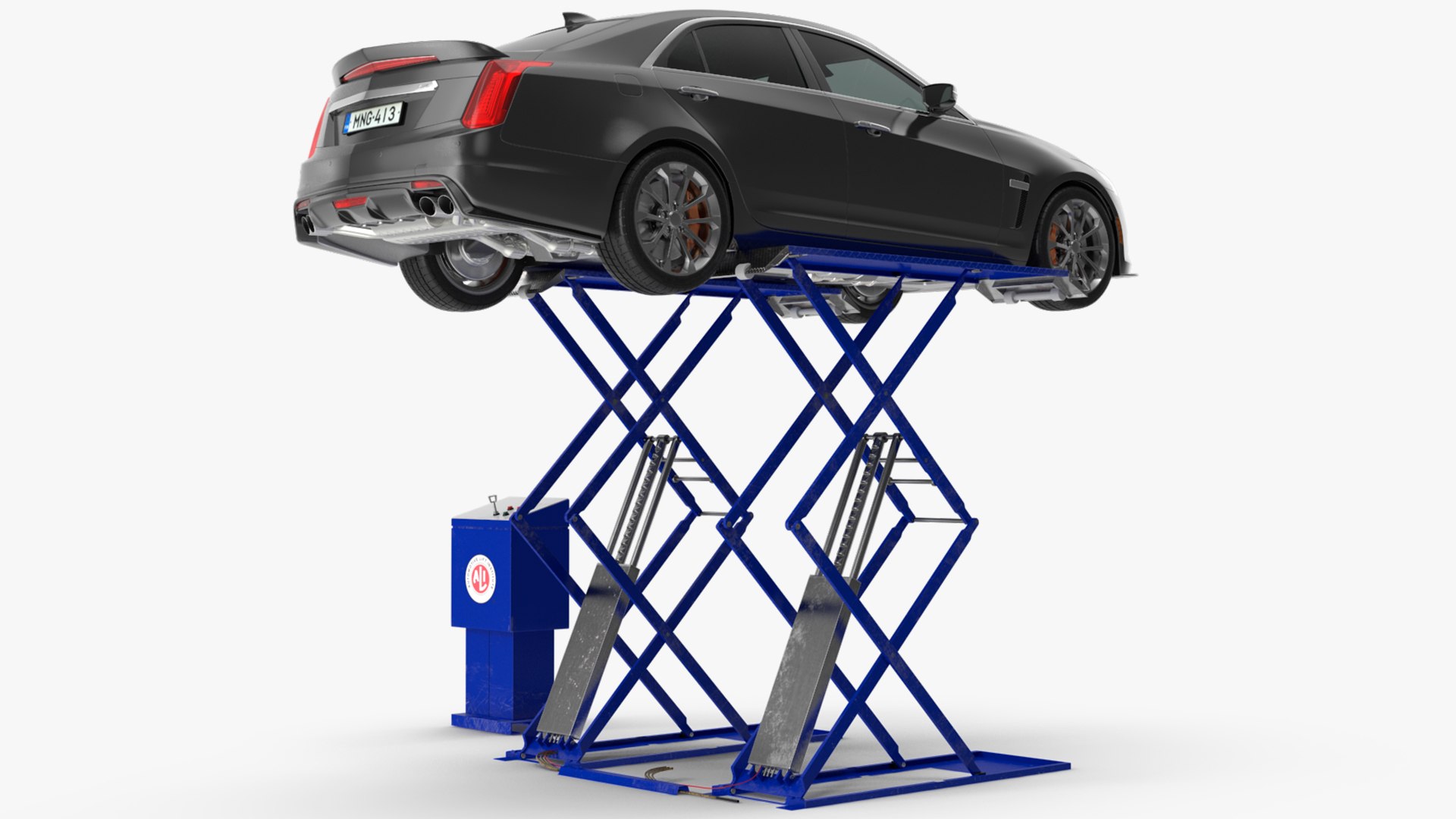 3D Automotive Scissor Lift and Sedan Rigged - TurboSquid 1962421