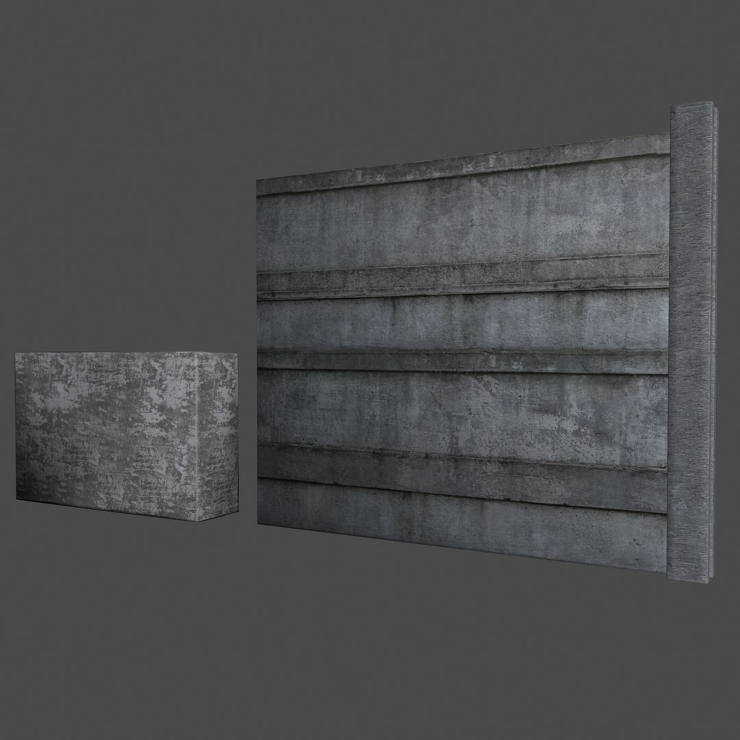 Modular Concrete Wall 3D Model - TurboSquid 1231887