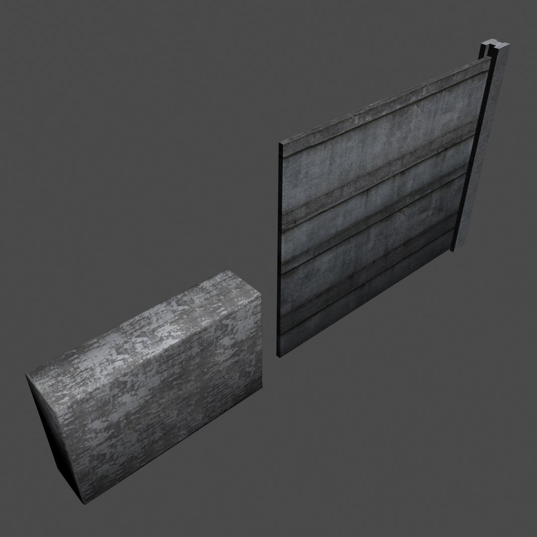 Modular Concrete Wall 3D Model - TurboSquid 1231887