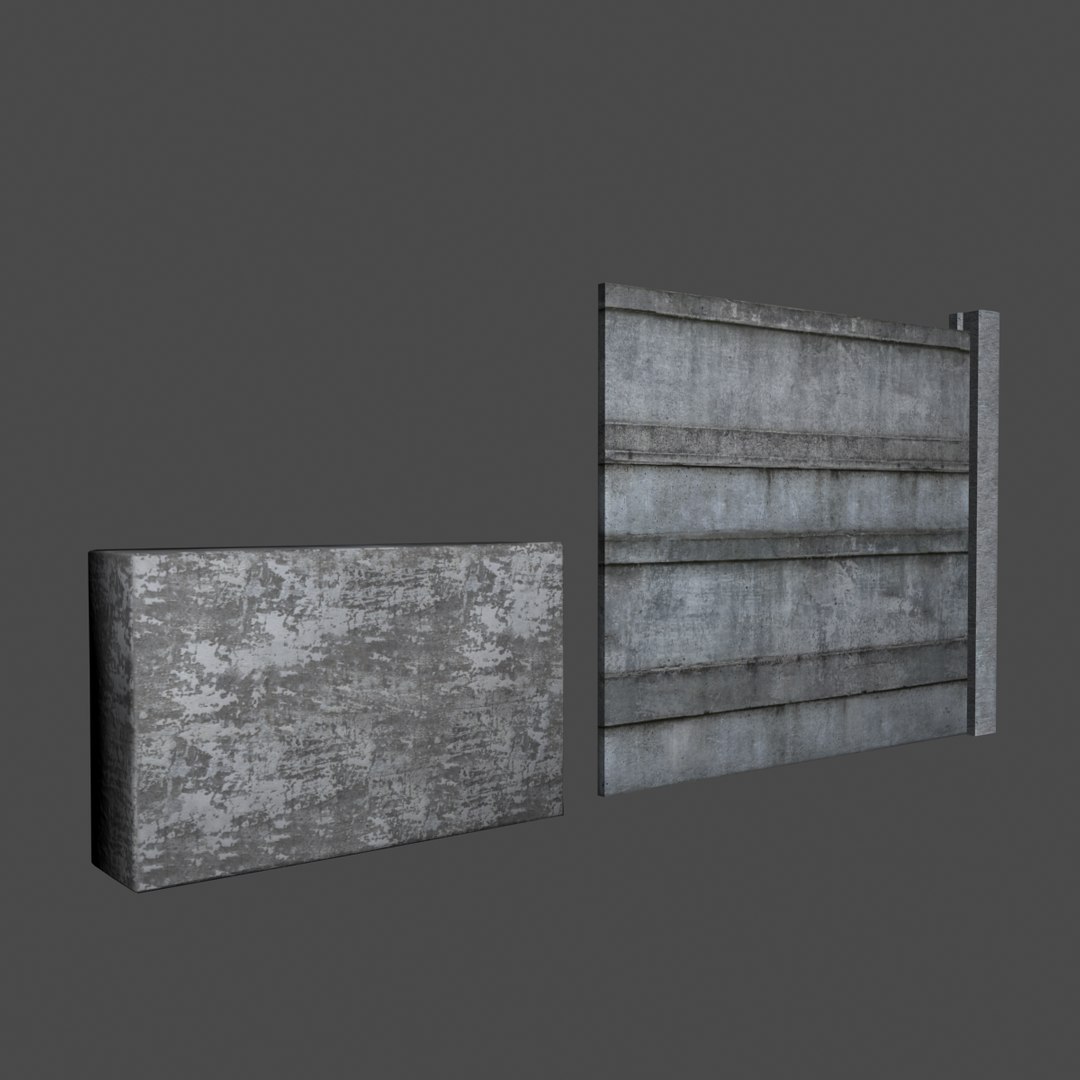 Modular Concrete Wall 3D Model - TurboSquid 1231887