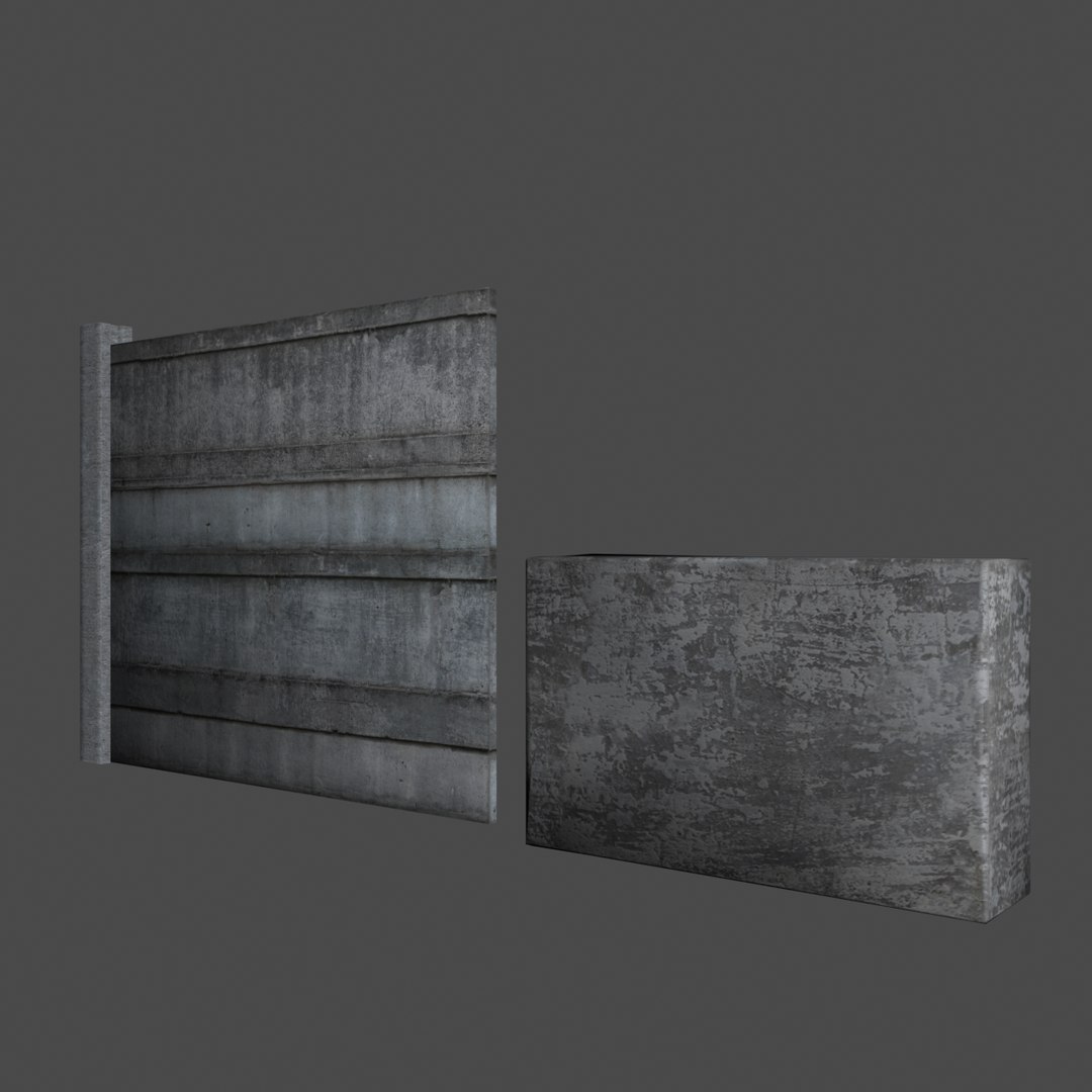 Modular Concrete Wall 3D Model - TurboSquid 1231887