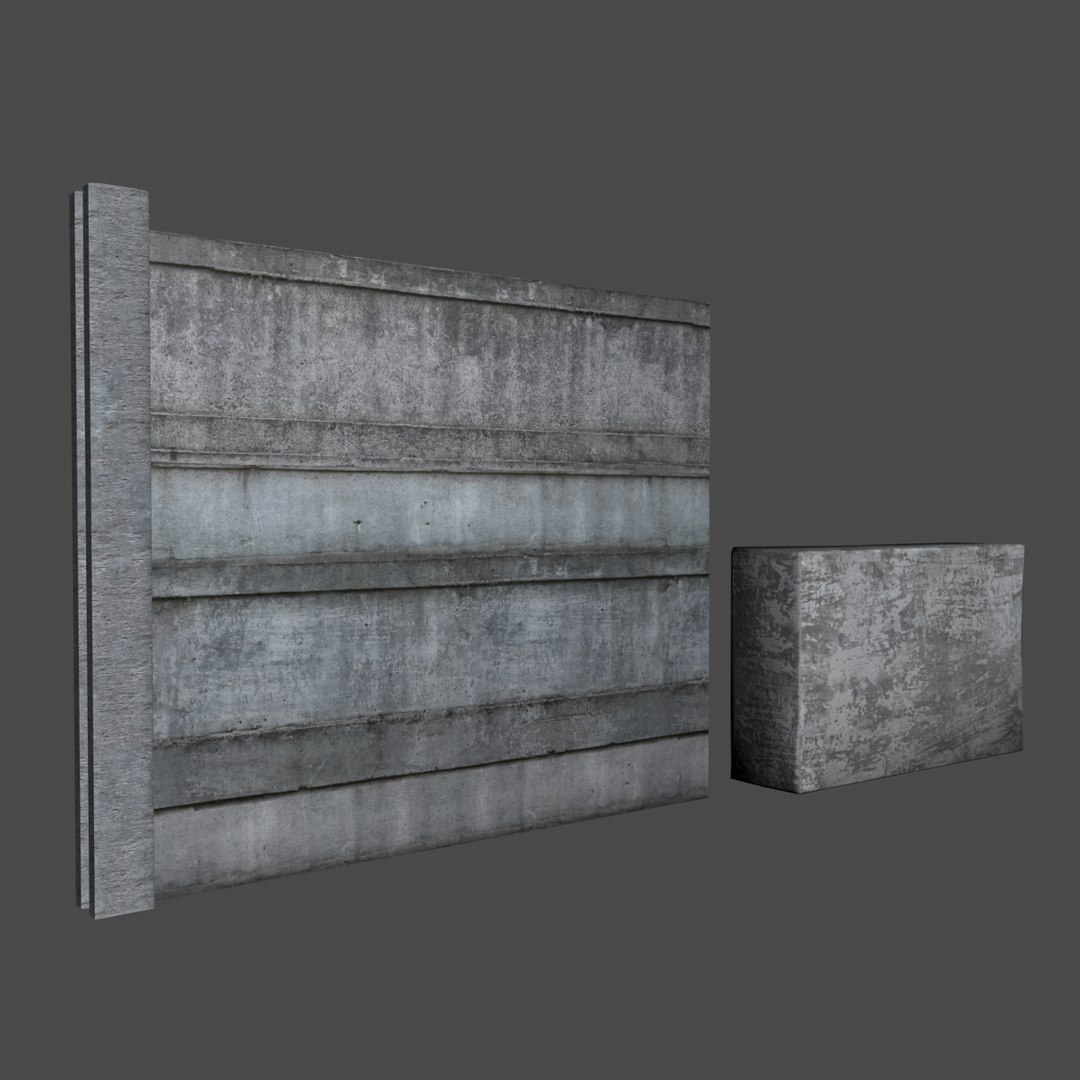 Modular Concrete Wall 3D Model - TurboSquid 1231887