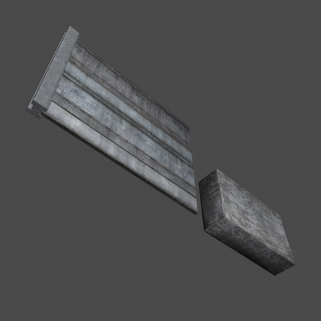 Modular Concrete Wall 3D Model - TurboSquid 1231887