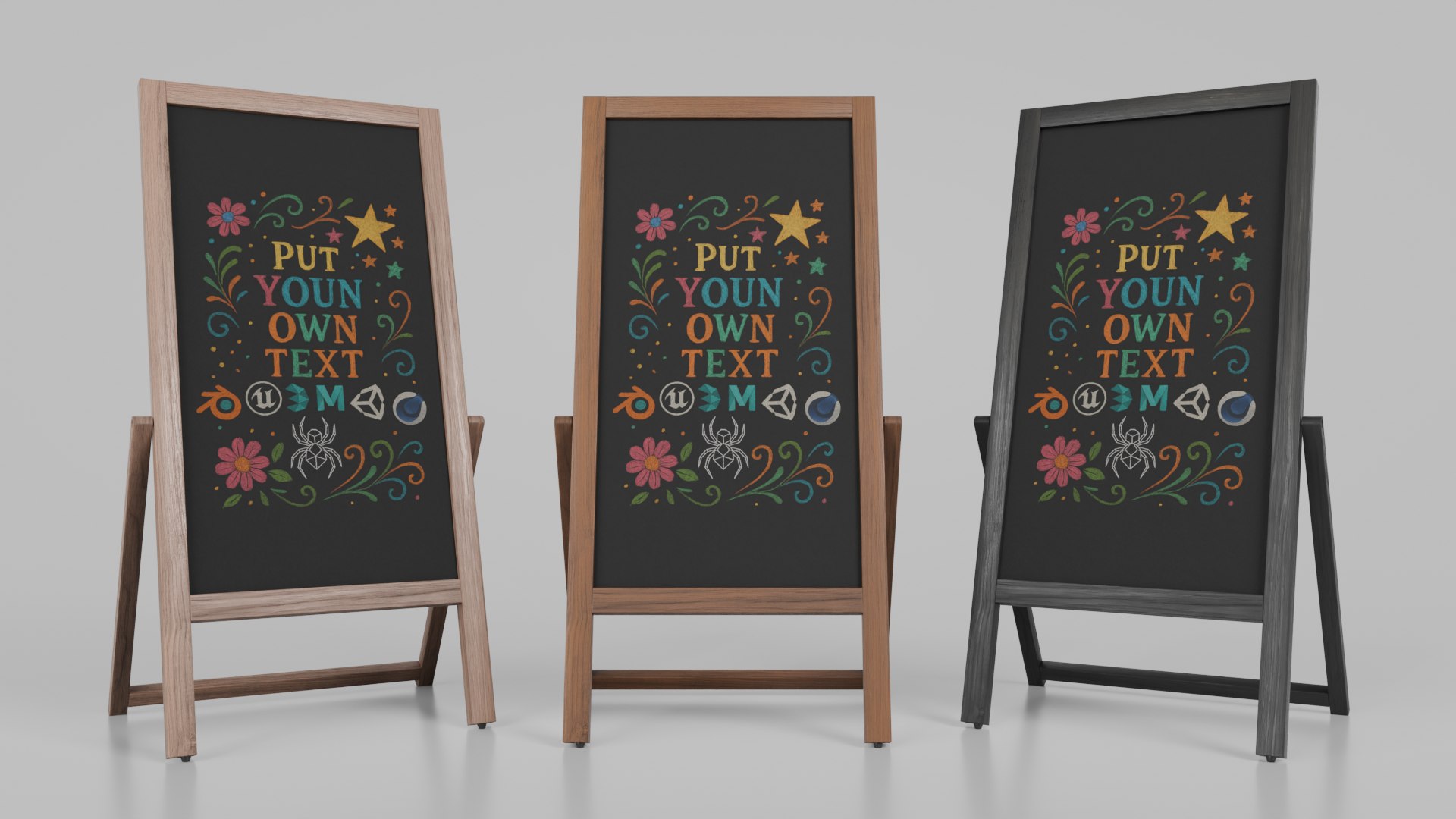 Heritage Style Signage Collection - Customizable Chalkboards 3D ...