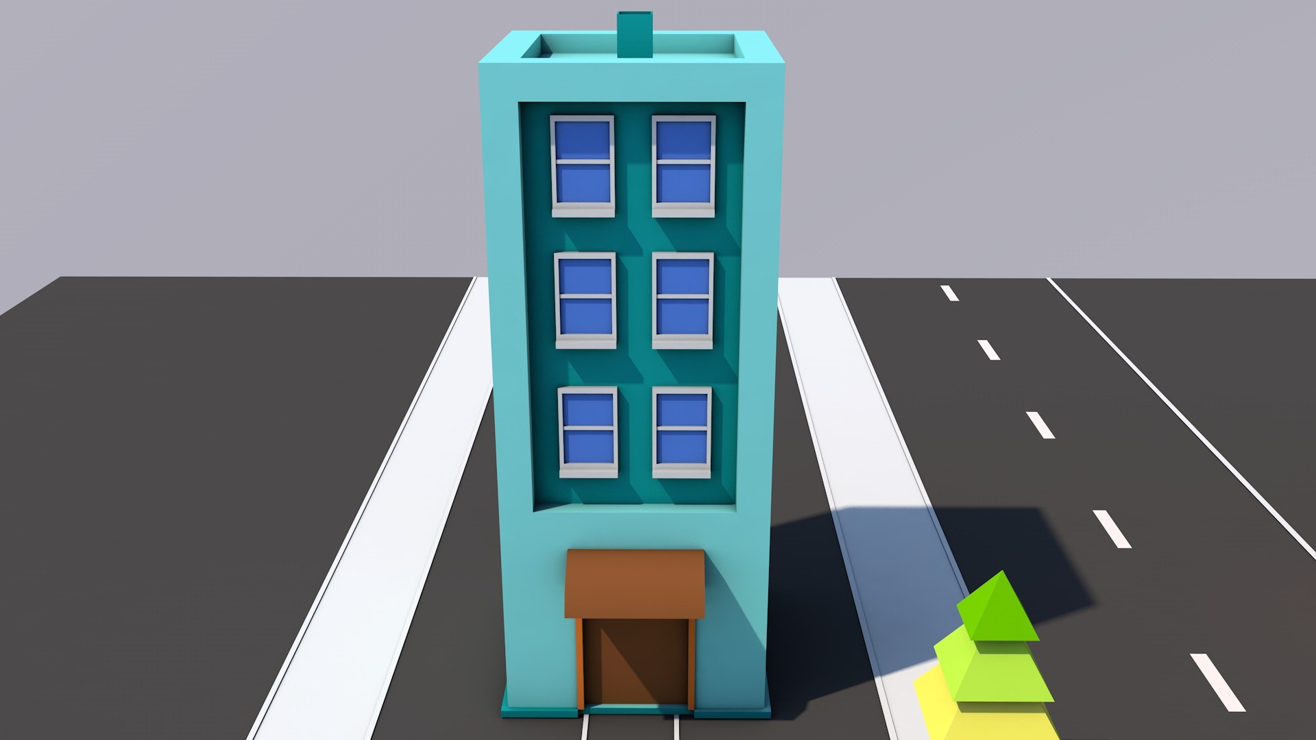 High-Quality 3D Apartment Building Model with Detailed Street 3D model ...