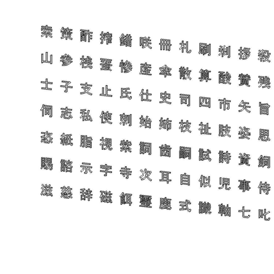 3D Chinese Ms Gothic Font Model - TurboSquid 1168857