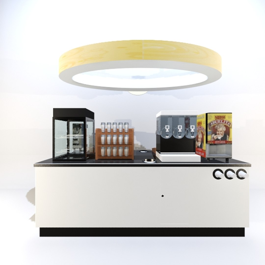 Convenience Store Furniture Bar 3d Model