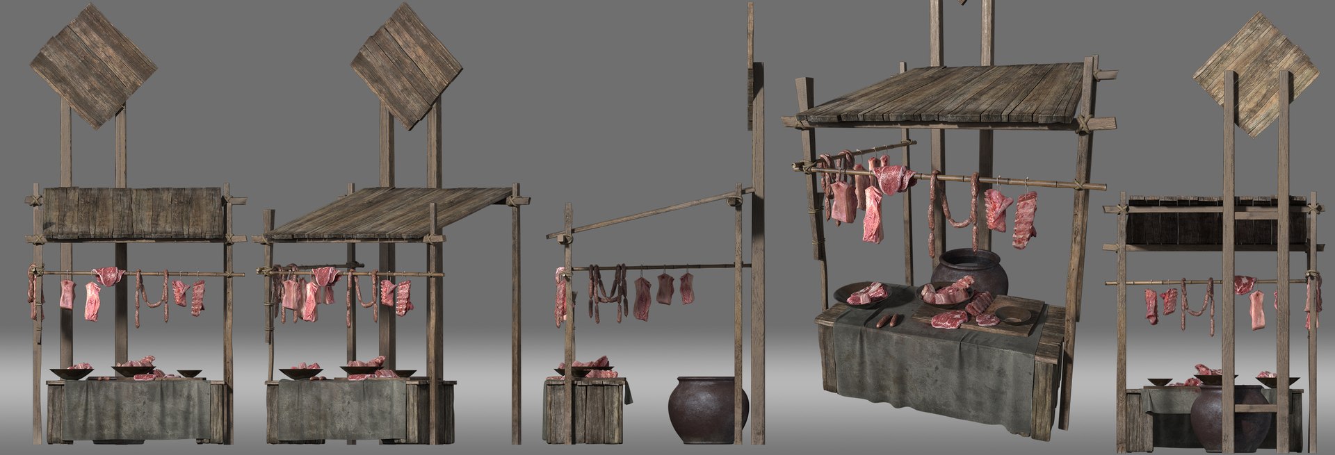 Stand Meat Stall Model - TurboSquid 1527873