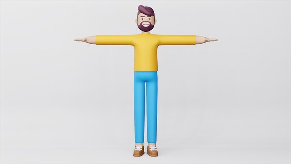 3D Happy Man Cartoon Charector. Modelo 3D - TurboSquid 1726048