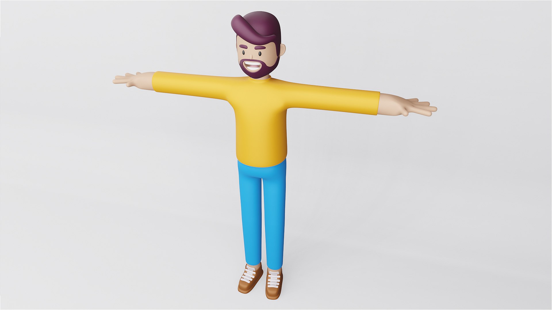 3D Happy Man Cartoon Charector. 3D Model - TurboSquid 1726048