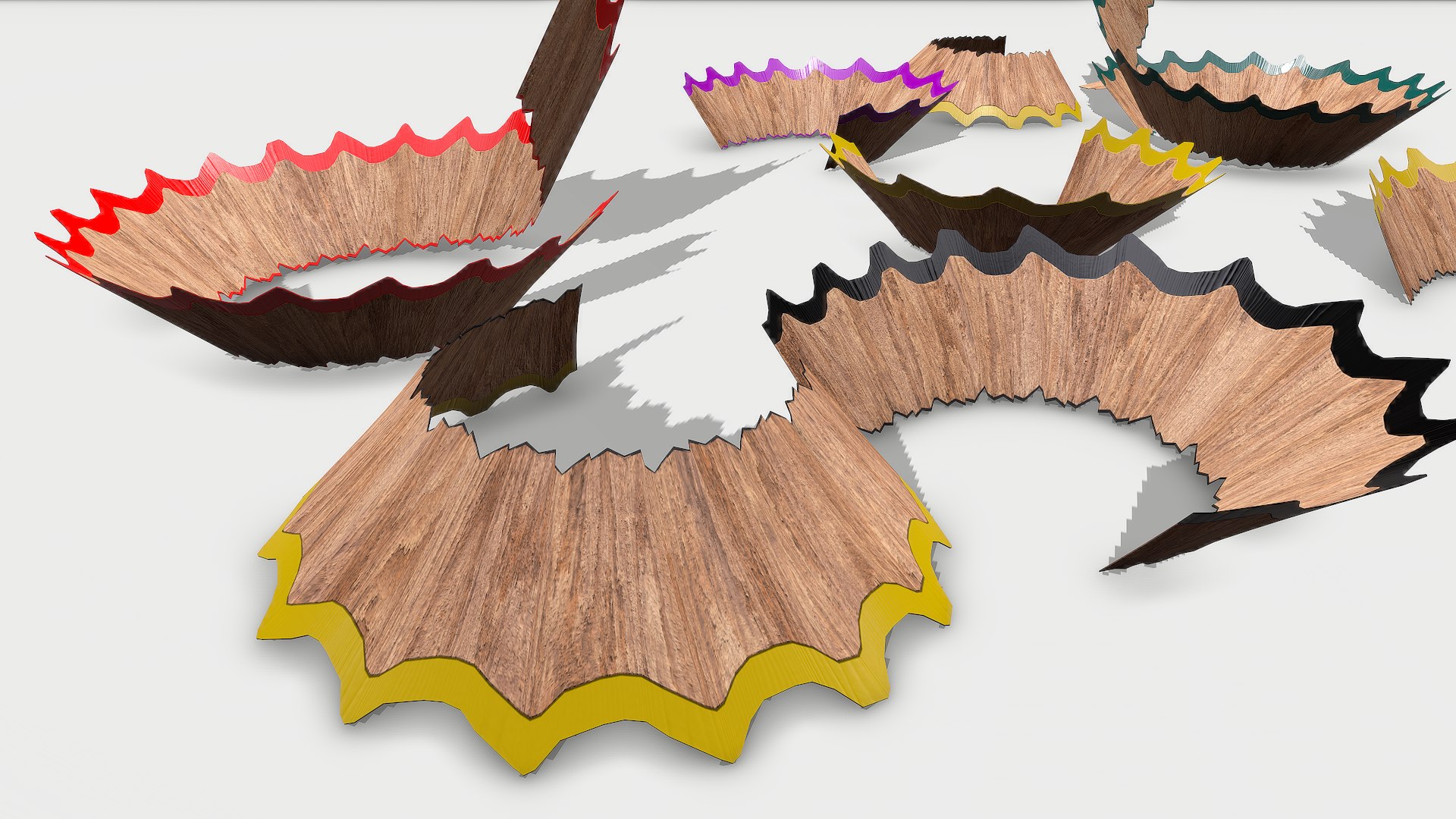 3D Pencil Chips - 5 Color Model - TurboSquid 1993091