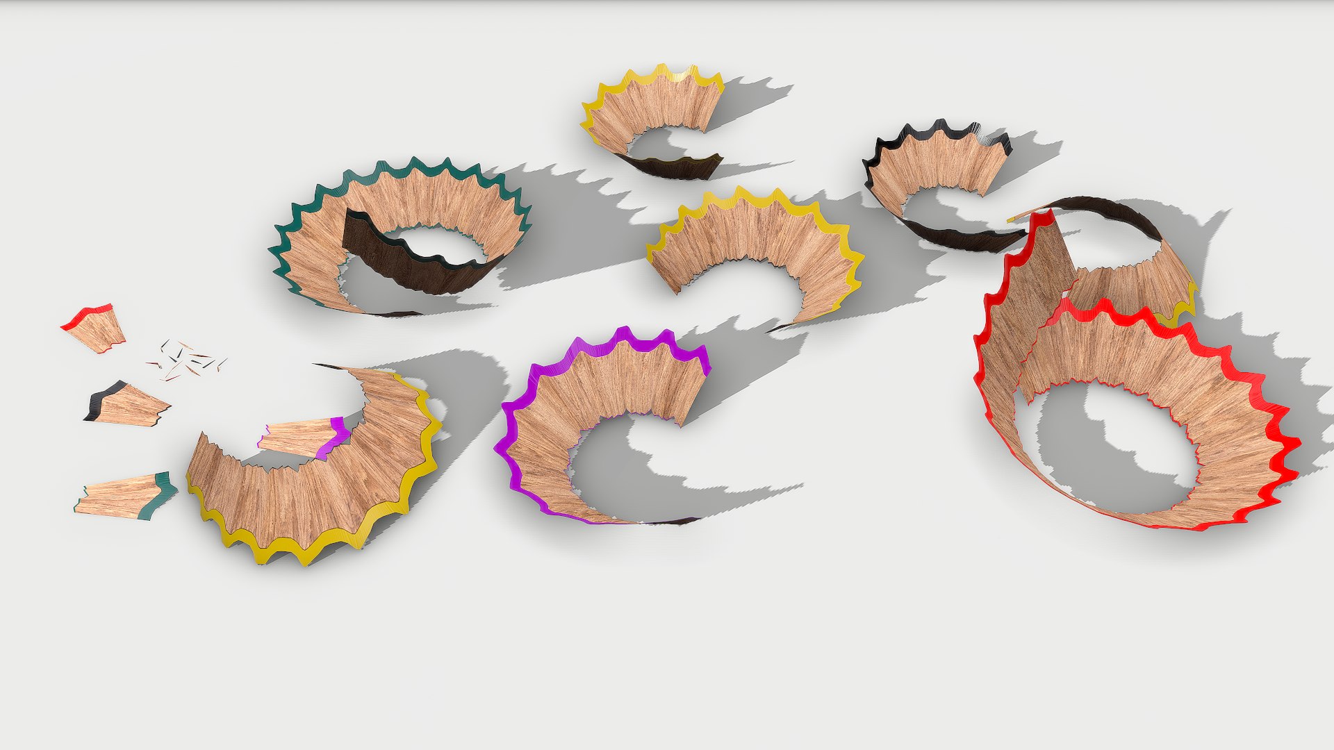 3D Pencil Chips - 5 Color Model - TurboSquid 1993091