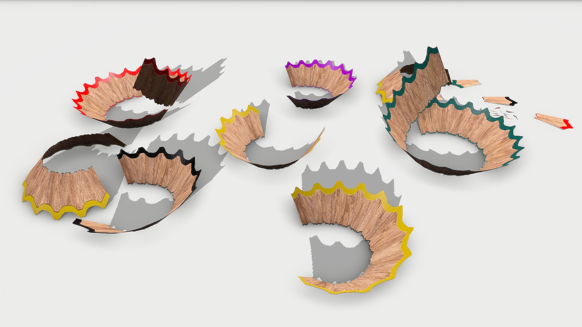 3D Pencil Chips - 5 Color Model - TurboSquid 1993091