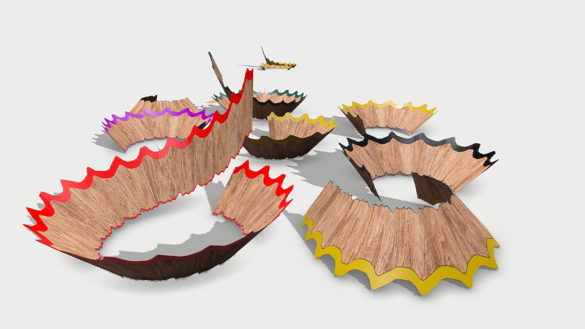 3D Pencil Chips - 5 Color Model - TurboSquid 1993091