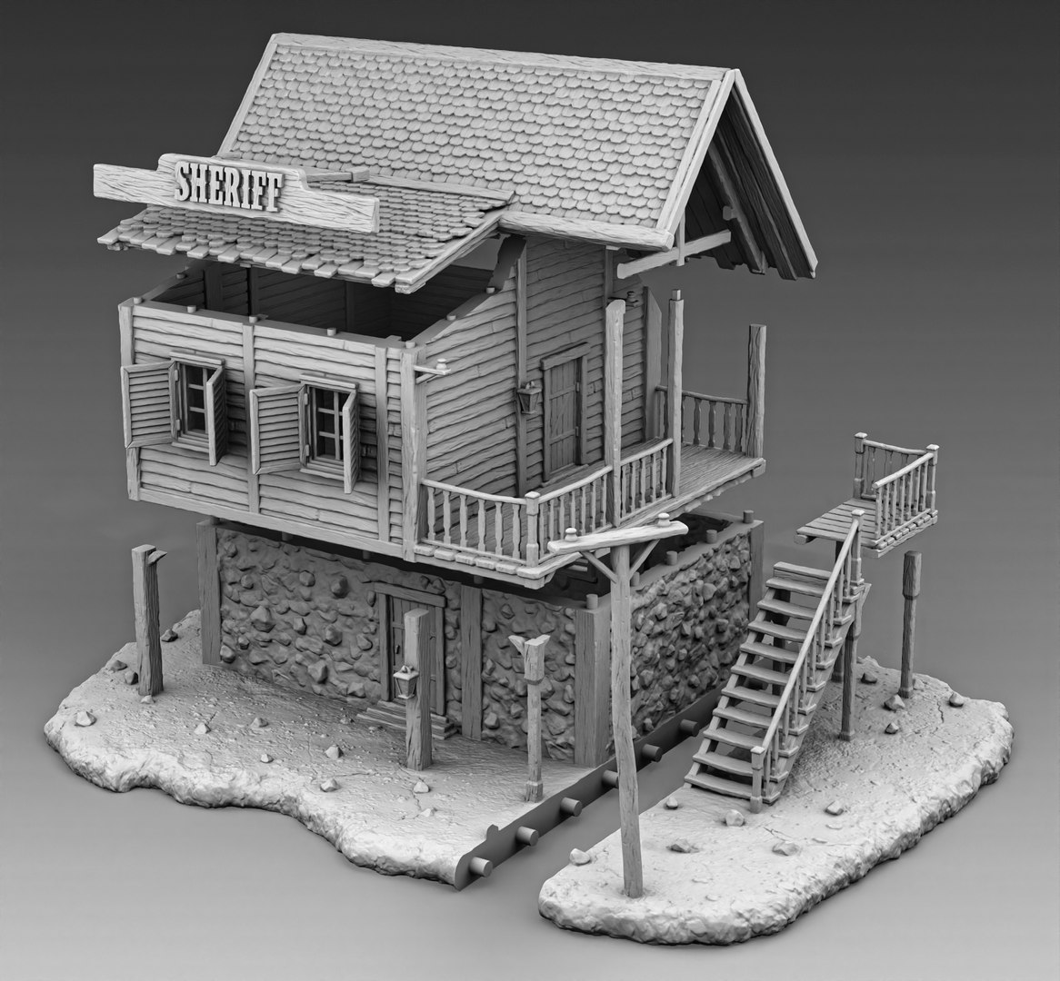 3D Sheriff House Model - TurboSquid 1945980