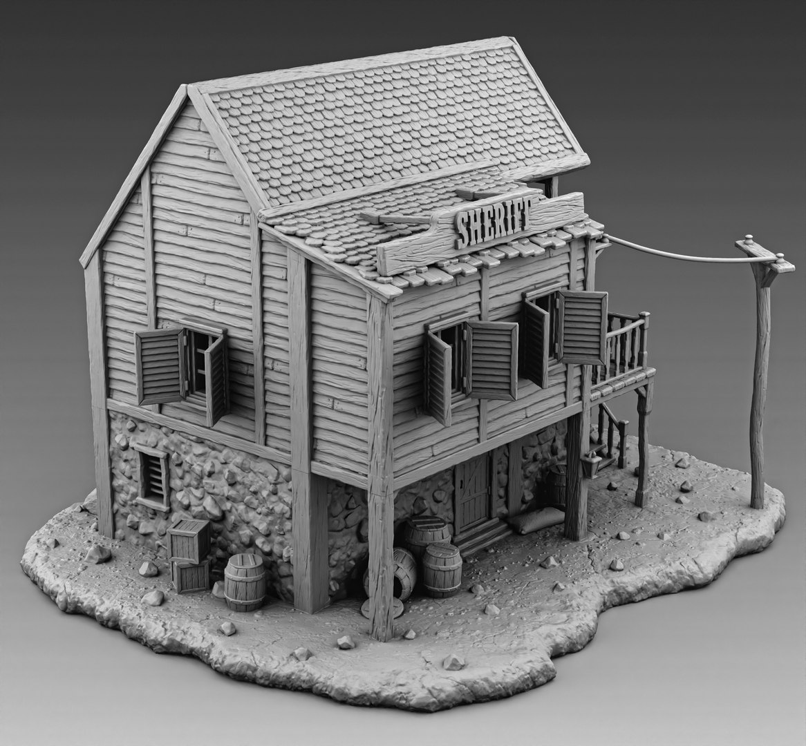 3D Sheriff House Model - TurboSquid 1945980