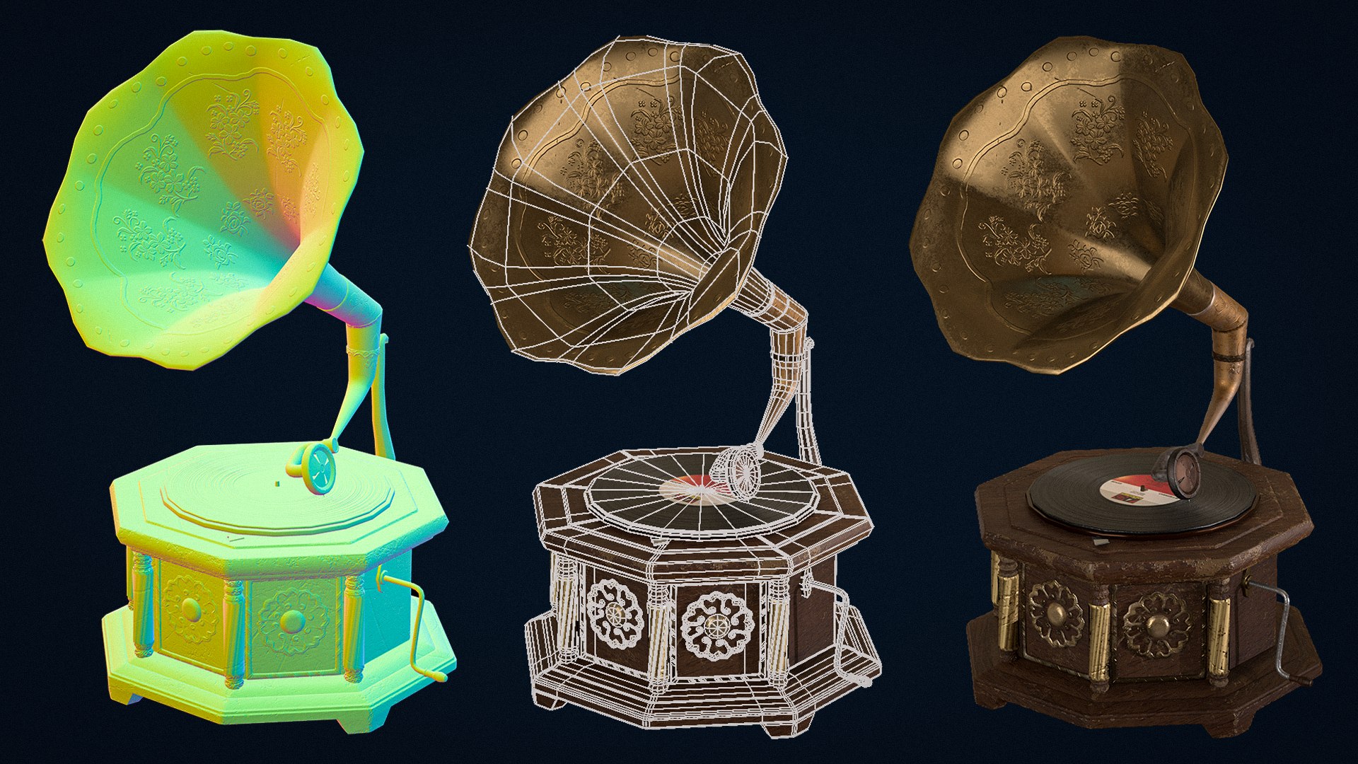 3D Gramophone Game Ready Model - TurboSquid 1970039