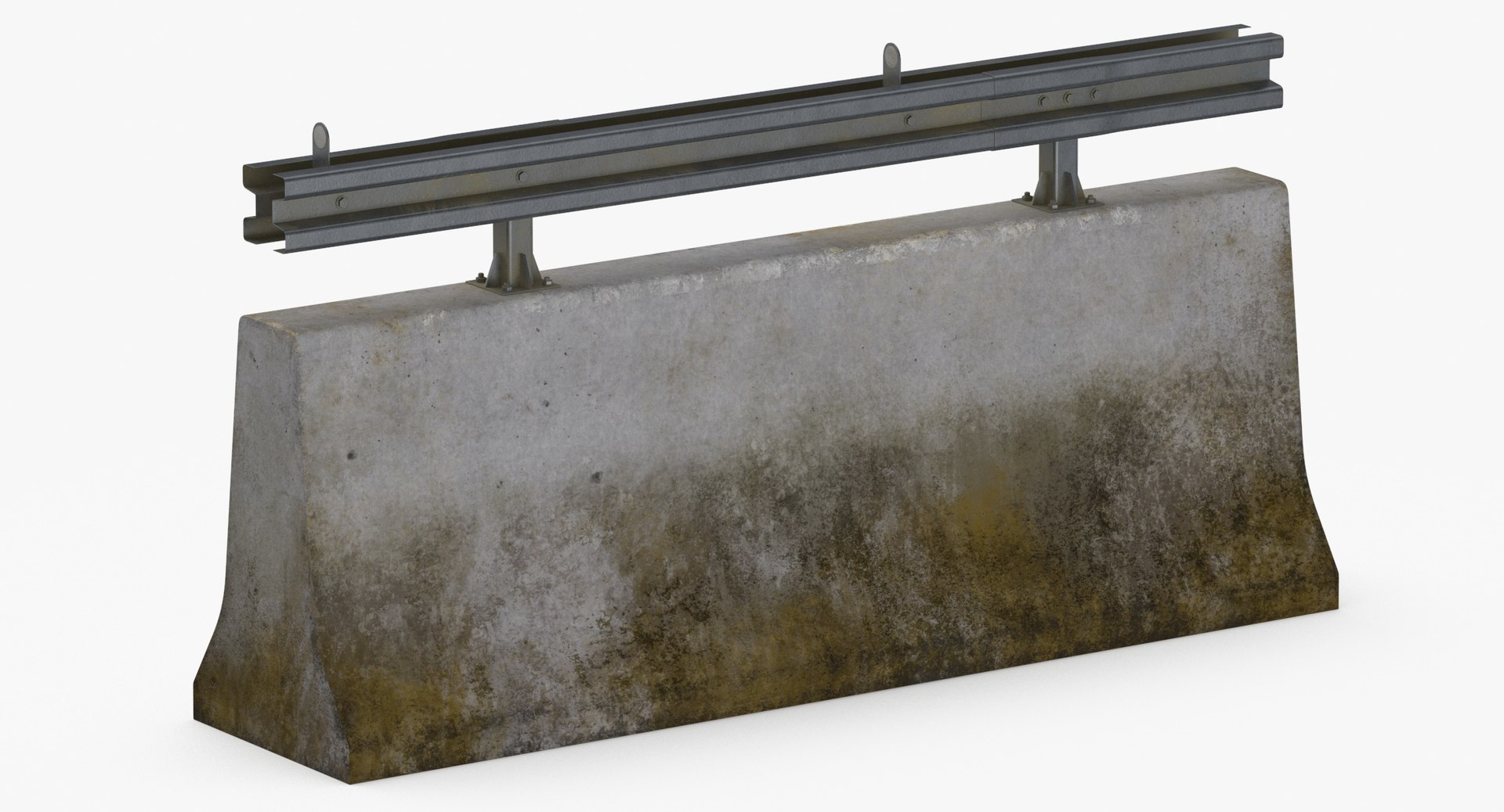 3D Concrete with Guardrail Clean and Dirty - TurboSquid 1945655