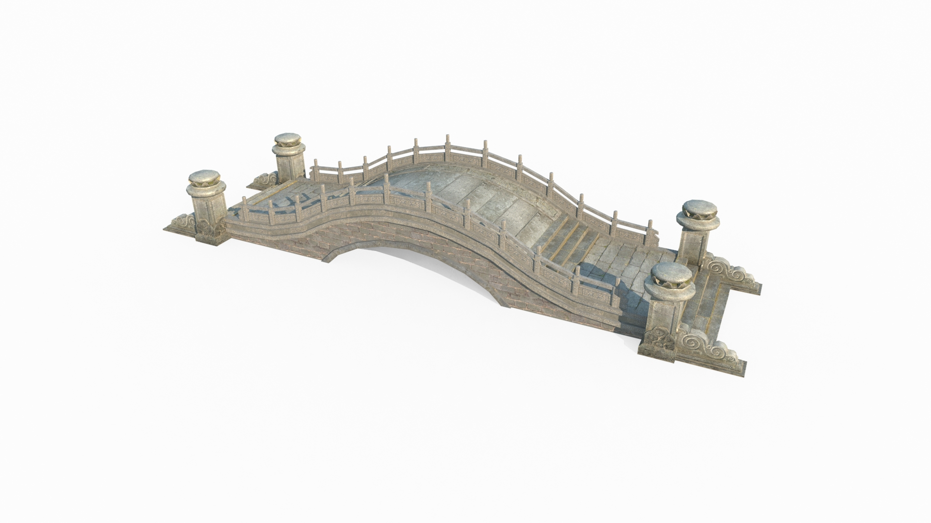 Stone Arch Bridge Of Ancient Asian Architecture Model - TurboSquid 2033471
