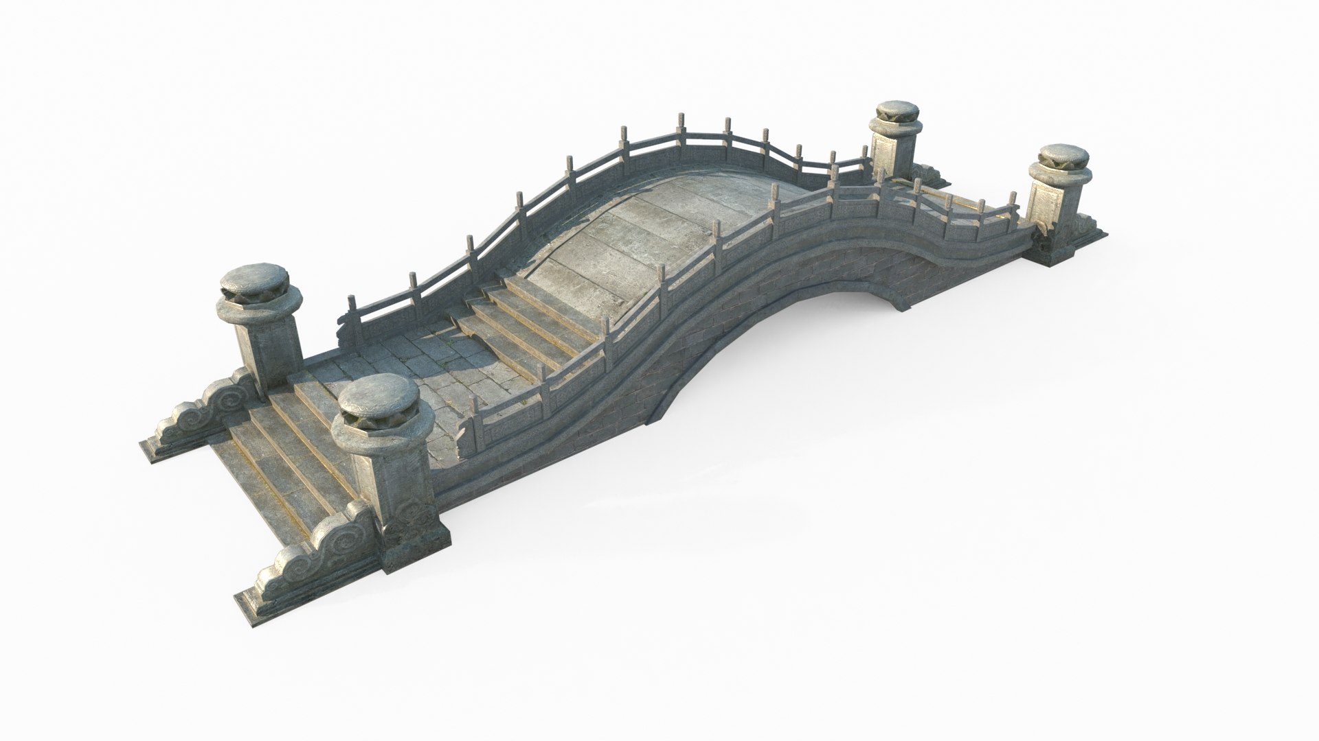 Stone Arch Bridge Of Ancient Asian Architecture Model - TurboSquid 2033471