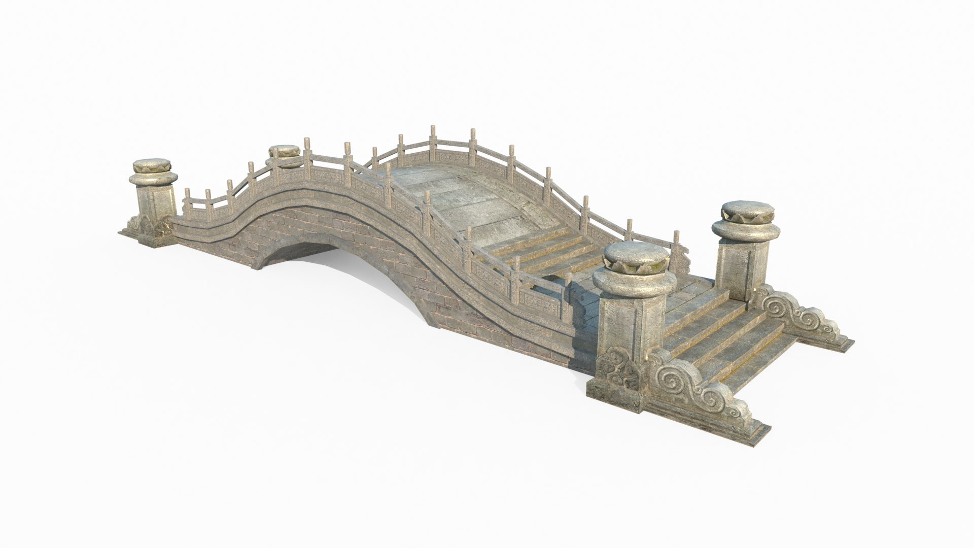 Stone Arch Bridge Of Ancient Asian Architecture Model - TurboSquid 2033471