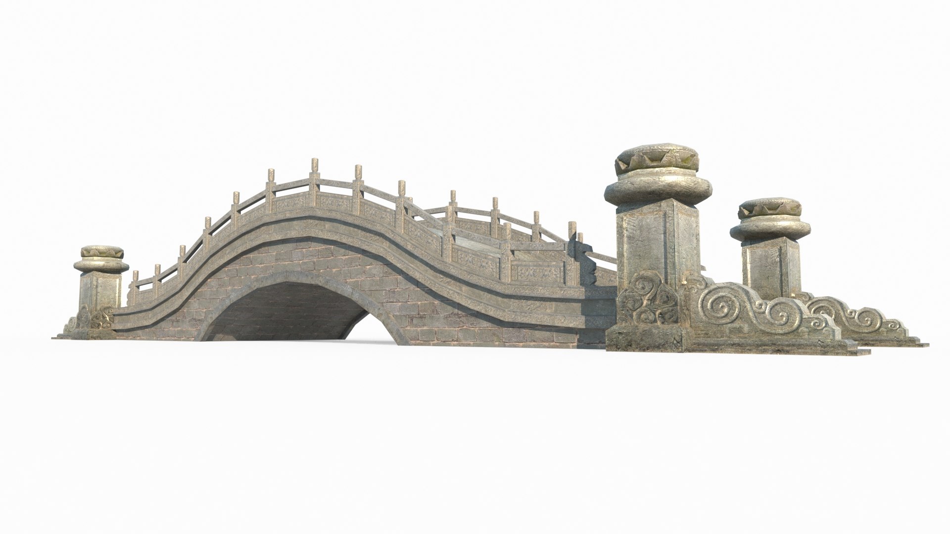 Stone Arch Bridge Of Ancient Asian Architecture Model - TurboSquid 2033471