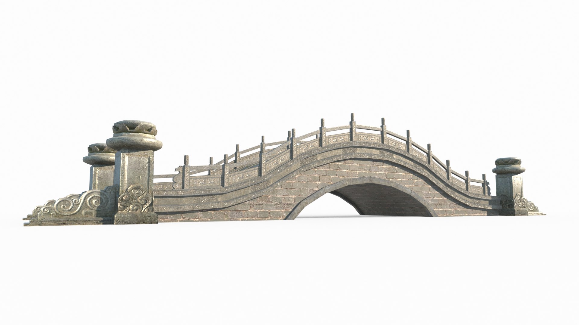 Stone Arch Bridge Of Ancient Asian Architecture Model - TurboSquid 2033471