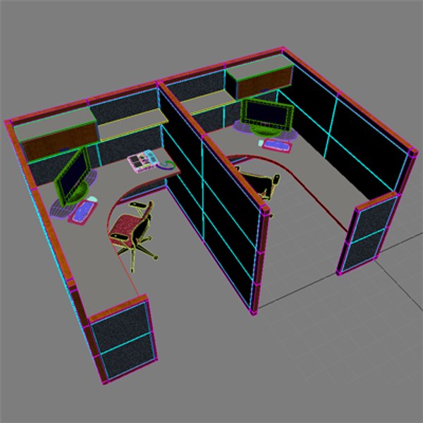 3ds max cubicle workstation