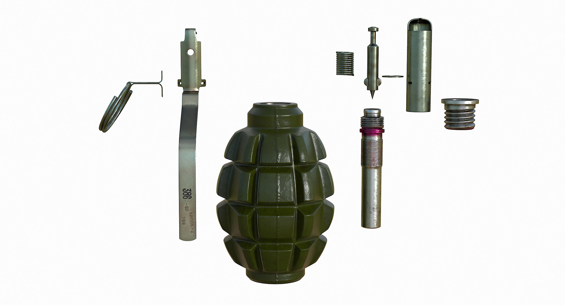 3d model of grenade f1