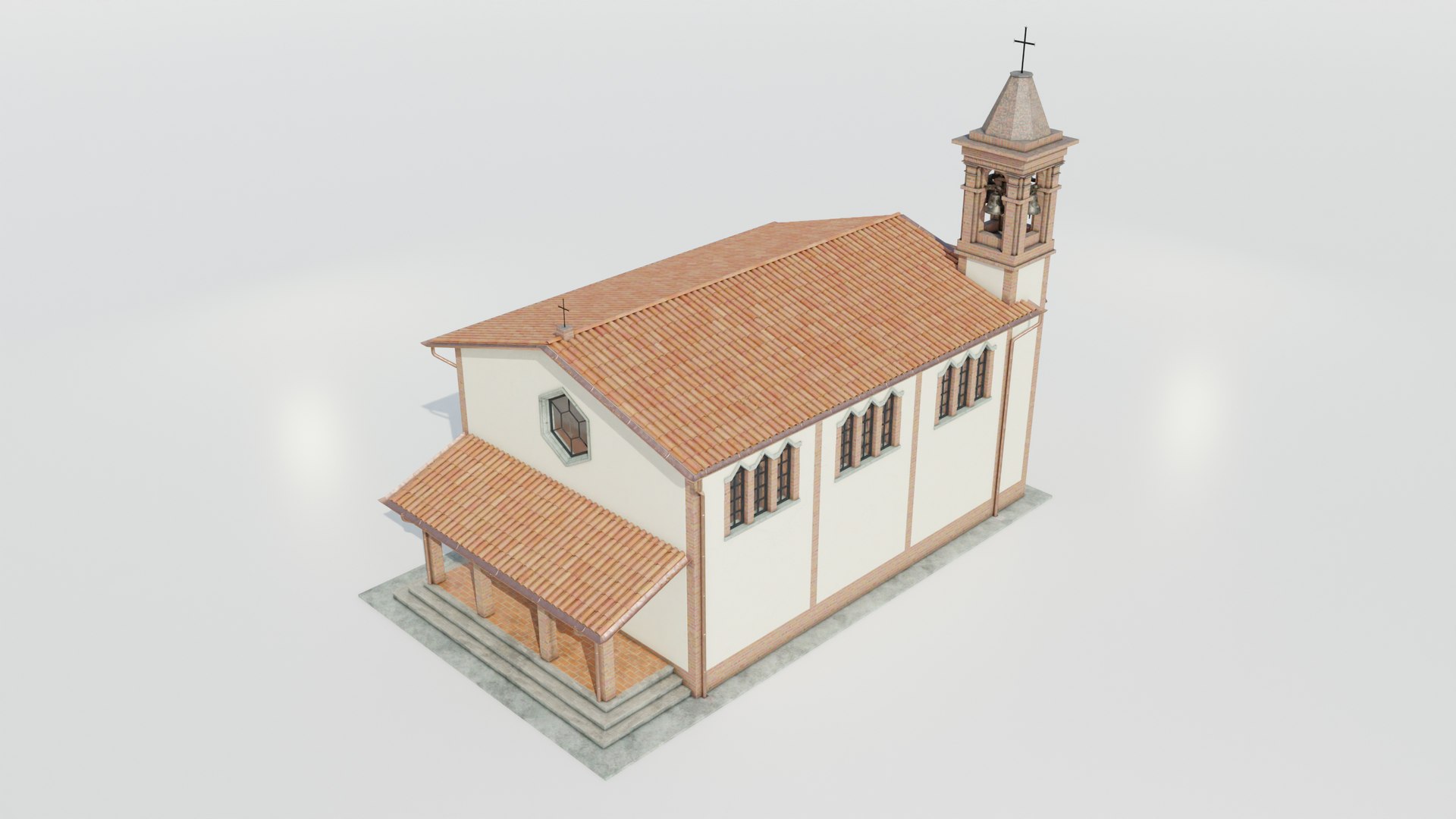 Italian Country Church 3D Model - TurboSquid 2158253