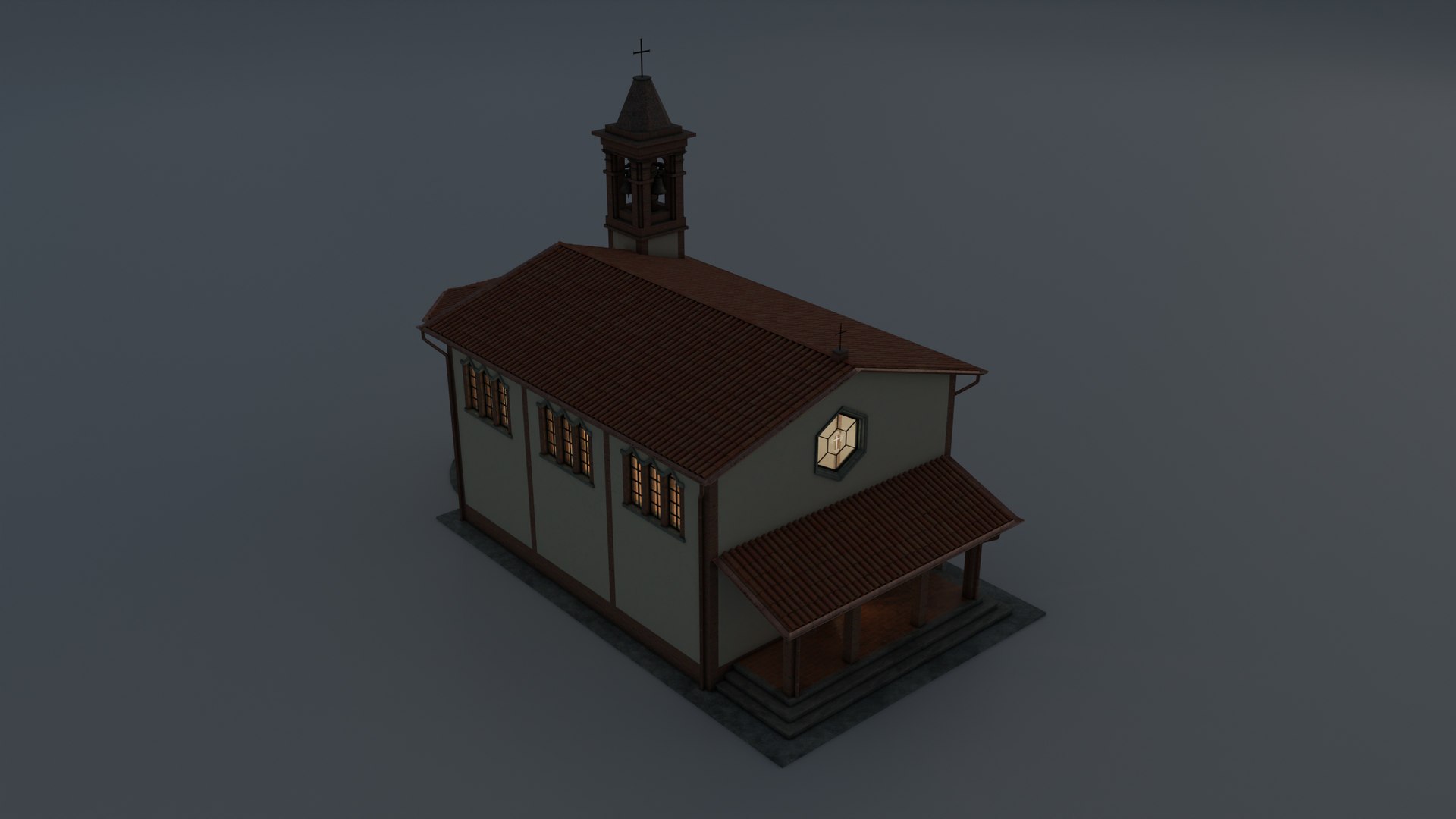 Italian Country Church 3D Model - TurboSquid 2158253