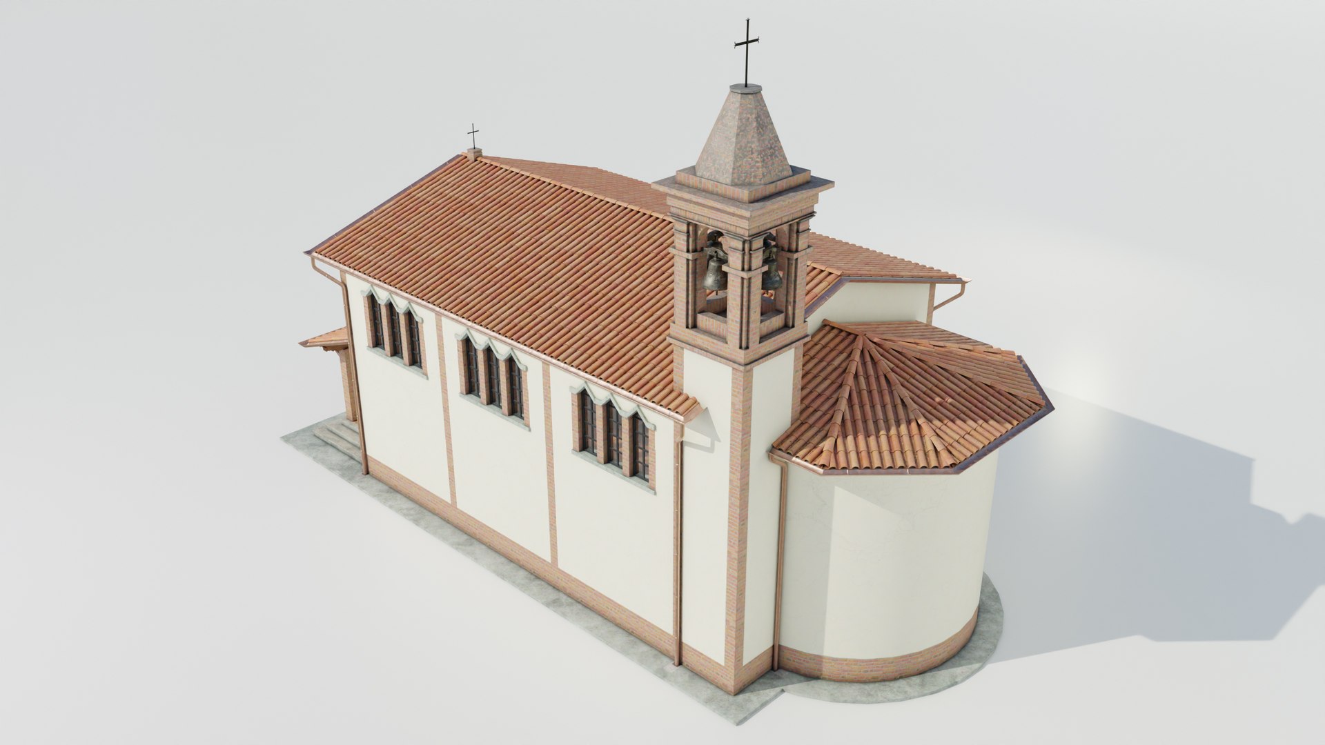 Italian Country Church 3D Model - TurboSquid 2158253