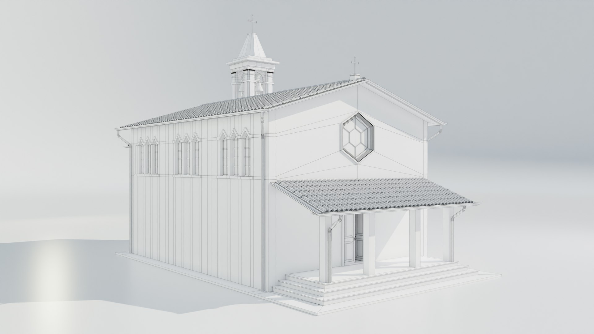 Italian Country Church 3D model - TurboSquid 2158253
