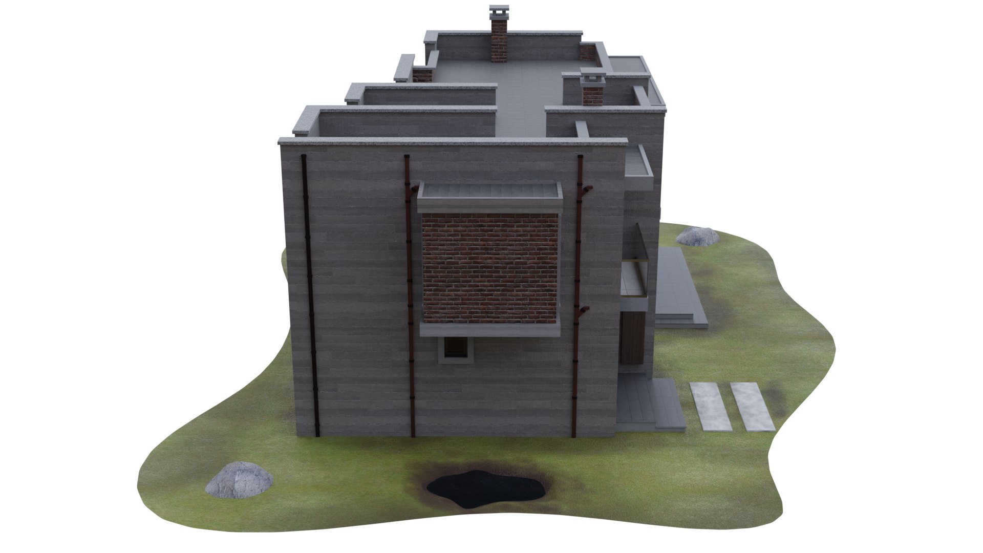 3D Concrete House Model - TurboSquid 2105881