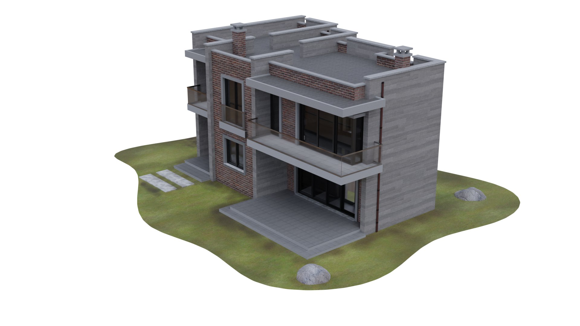 3D Concrete House Model - TurboSquid 2105881