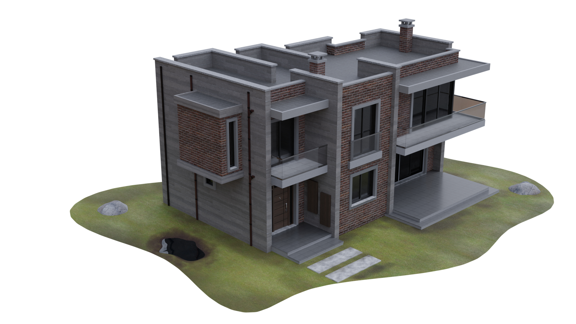 3D Concrete House Model - TurboSquid 2105881