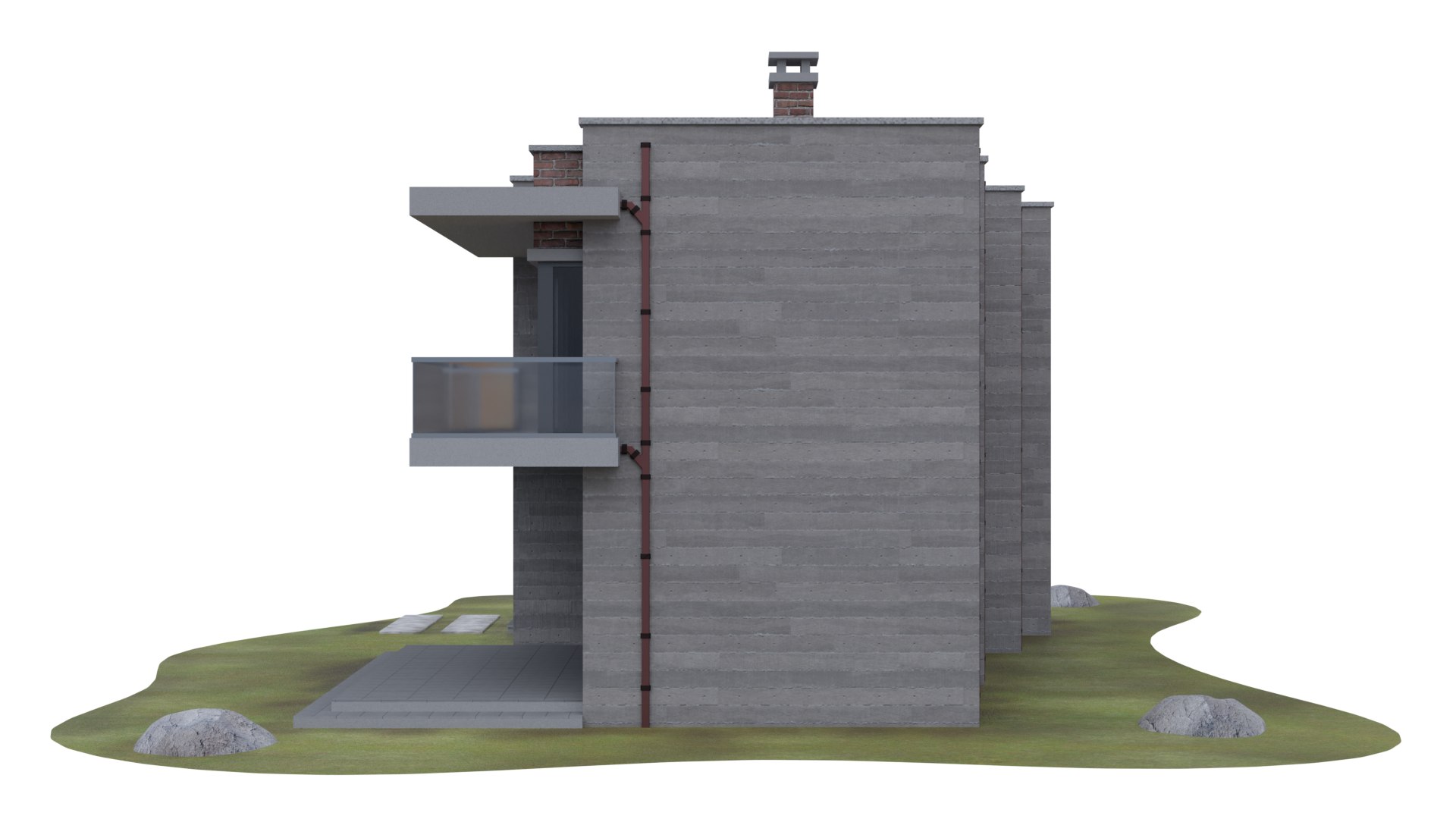 3D Concrete House Model - TurboSquid 2105881