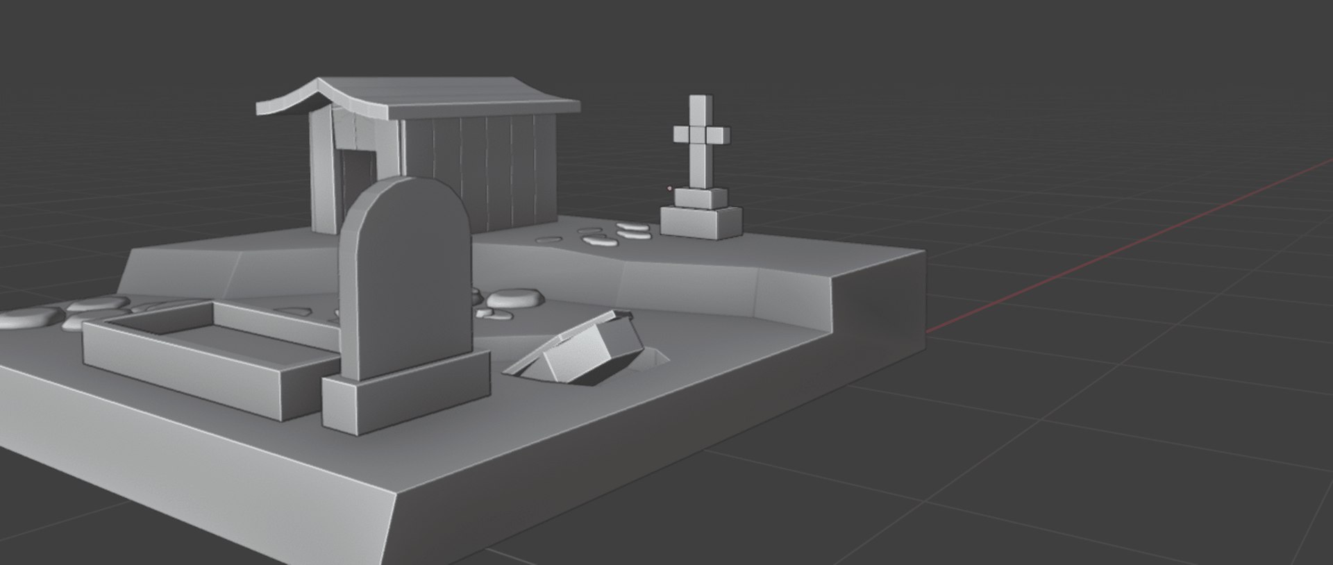 3D Model Cemetery Scene - TurboSquid 2212869