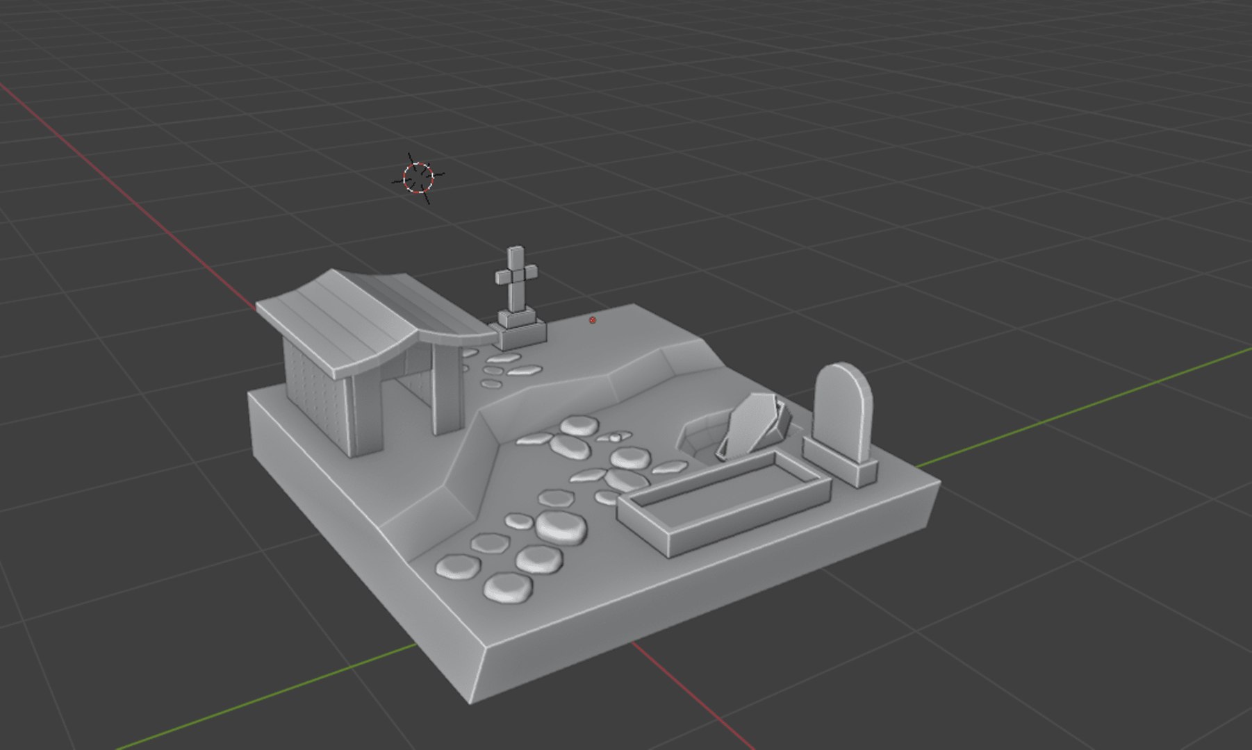 3D Model Cemetery Scene - TurboSquid 2212869