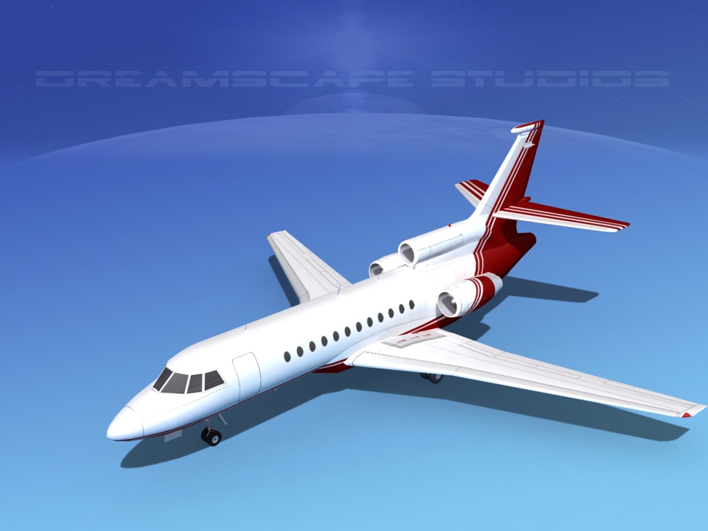 Turbines Dassault Falcon 900 3d 3ds