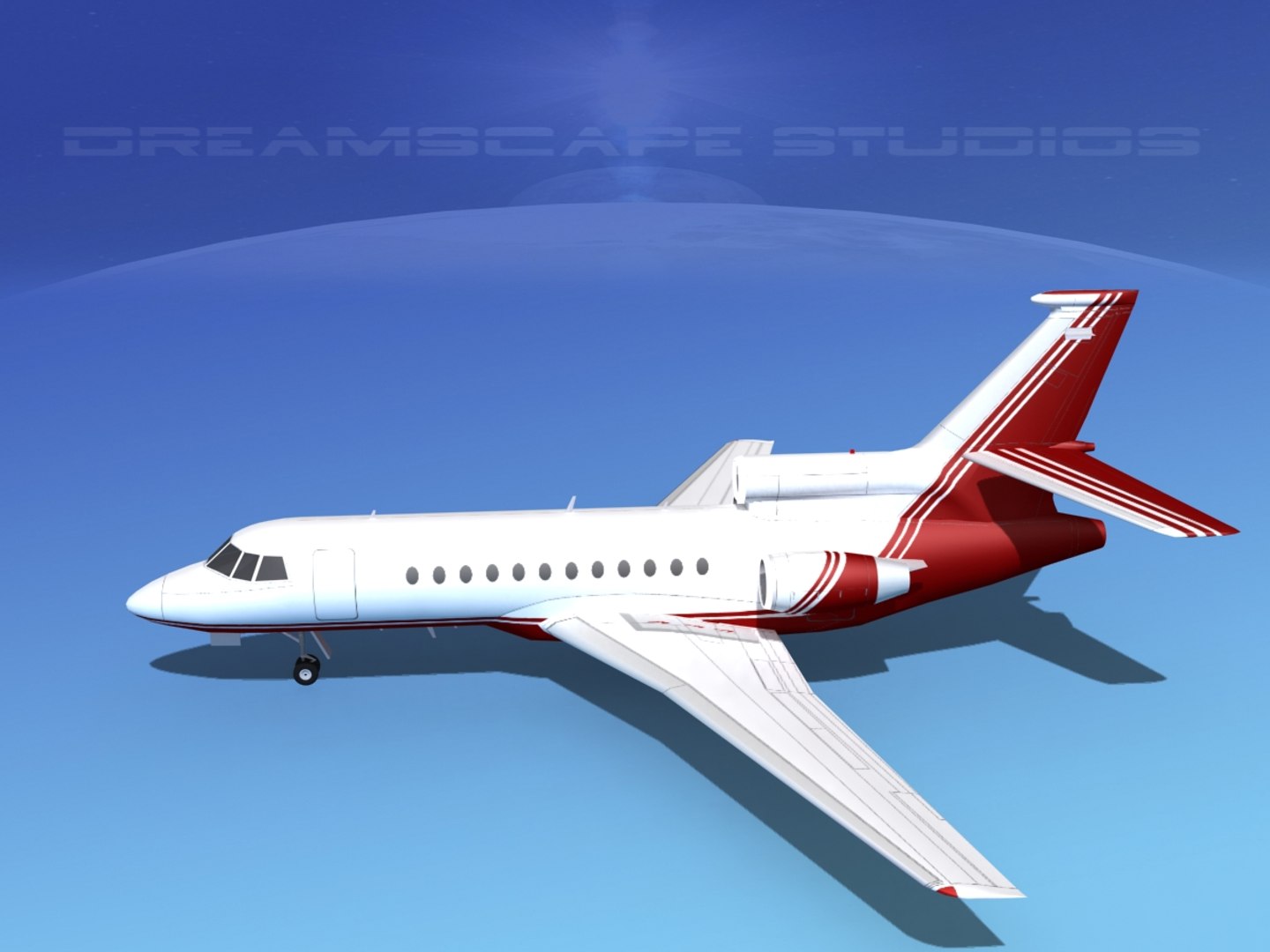 Turbines Dassault Falcon 900 3d 3ds